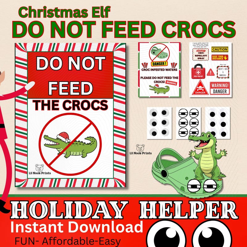 Elf on the Shelf Dont Feed the Crocs - Etsy