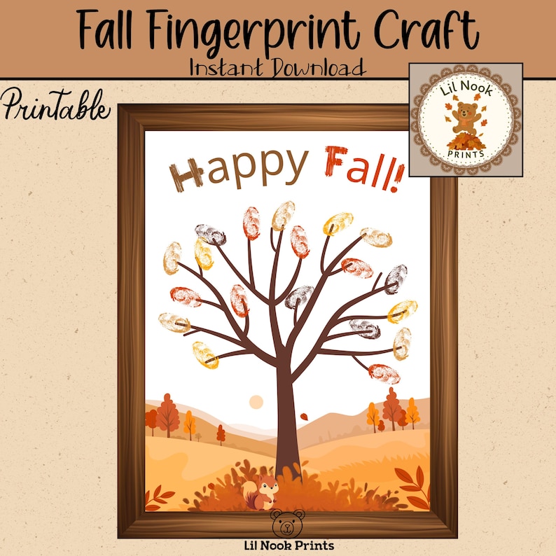 Fall Fingerprint Tree Craft, Thanksgiving Keepsake (digital Download ...