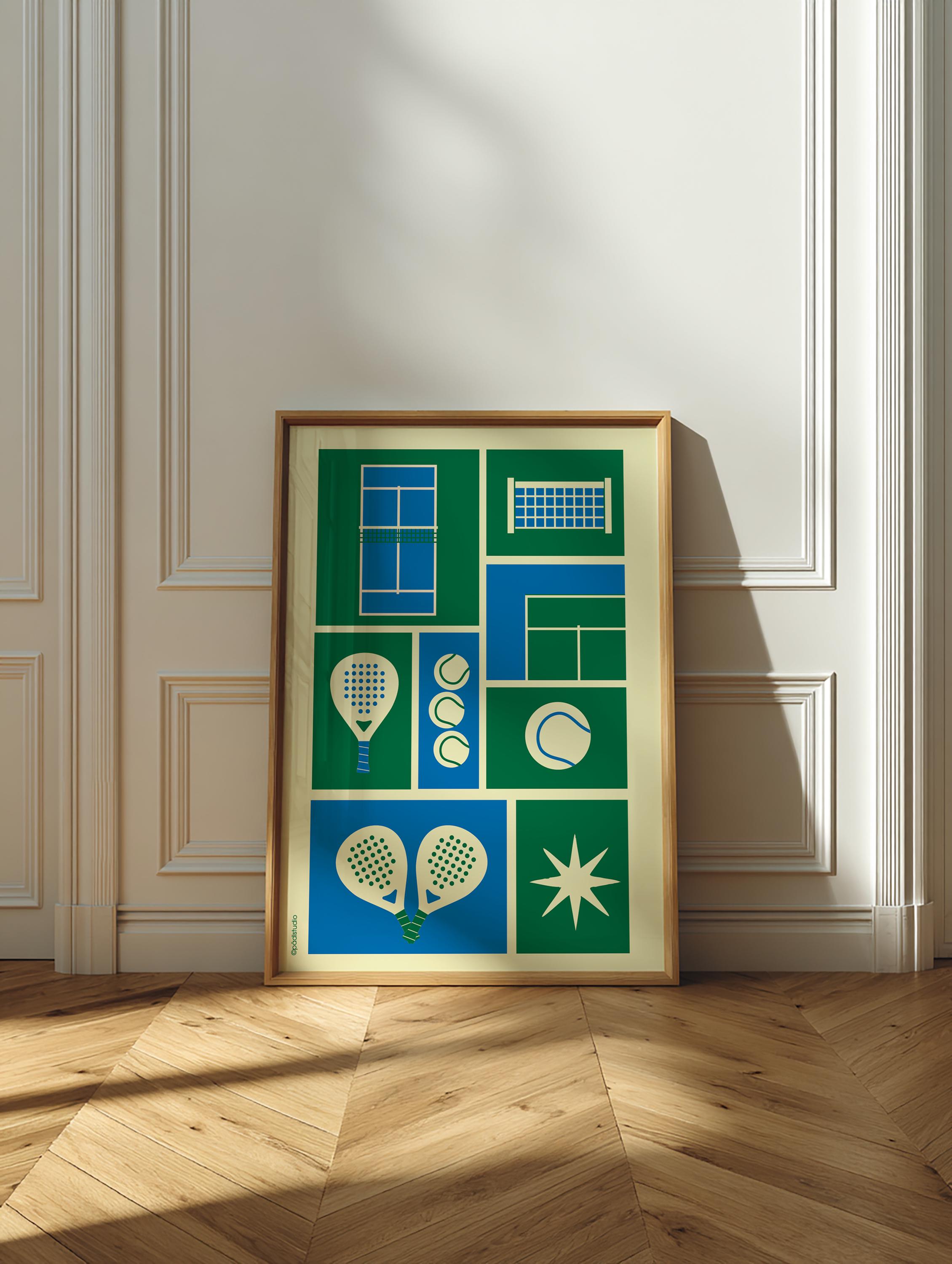 Minimalist Retro Padel Poster | Padel Wall Art | Modern Sports Print ...