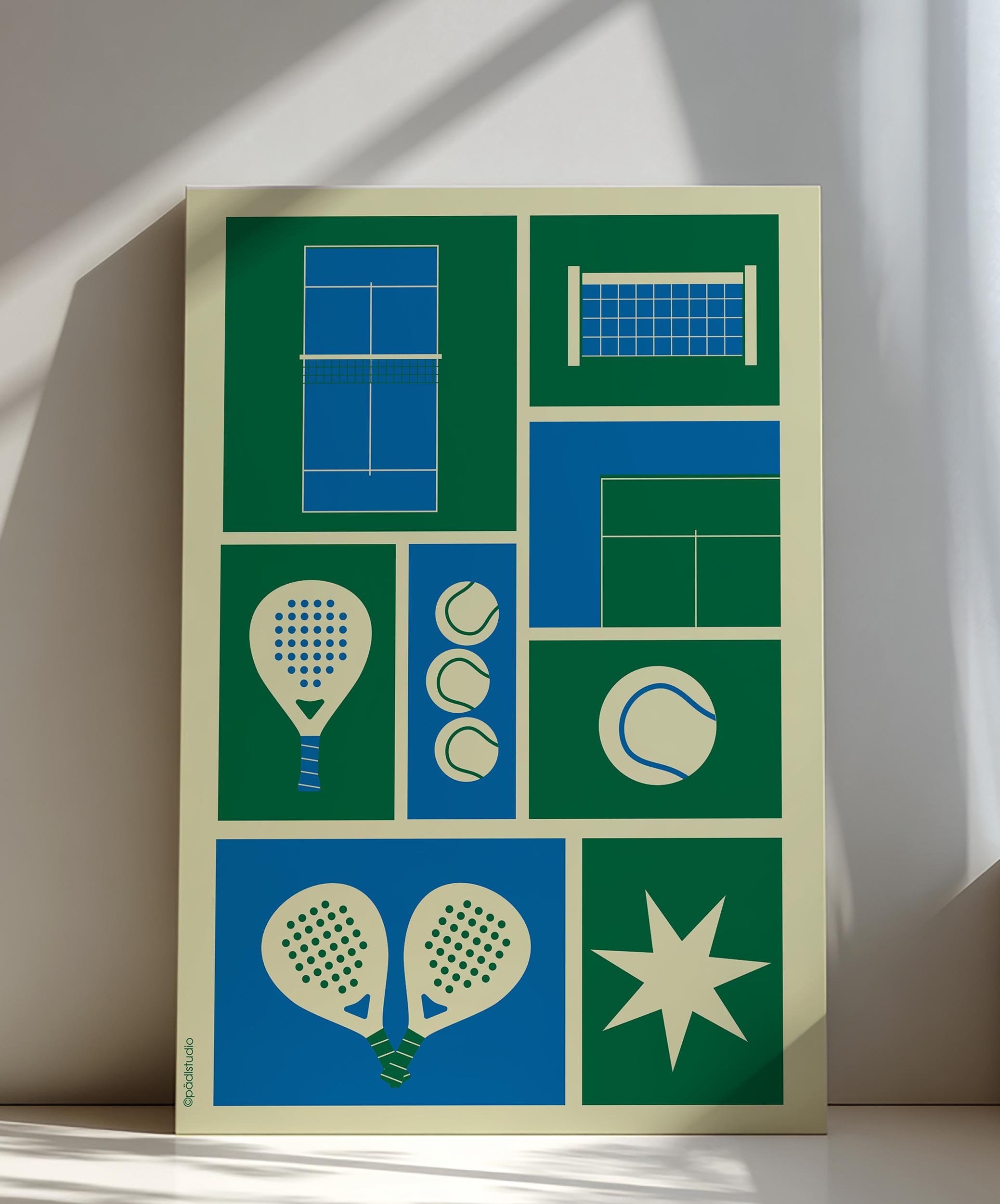 Minimalist Retro Padel Poster | Padel Wall Art | Modern Sports Print ...