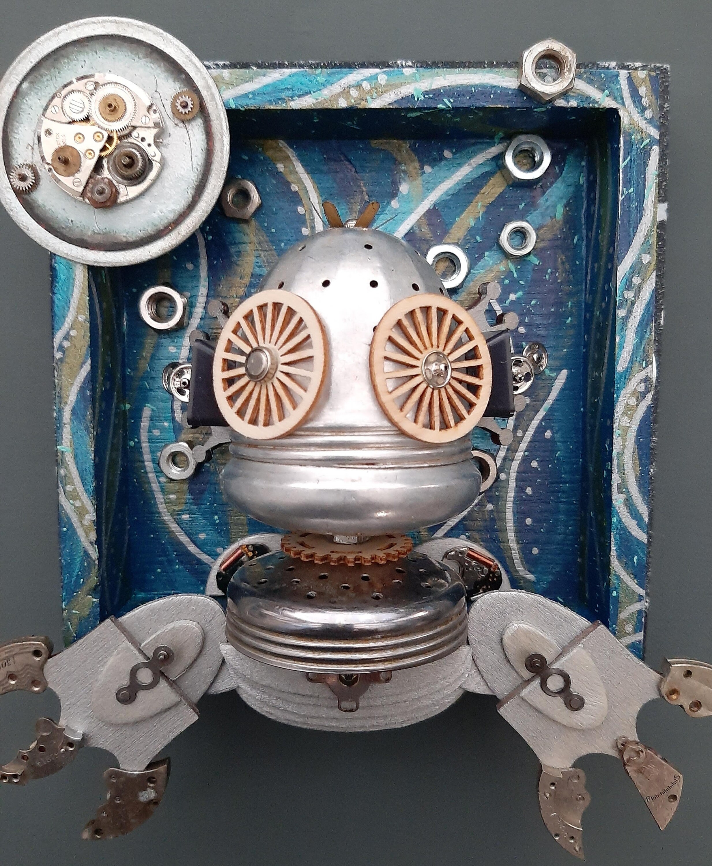 Midnight Swim? - Creature Art - Found Objects Assemblage - Mixed Media ...