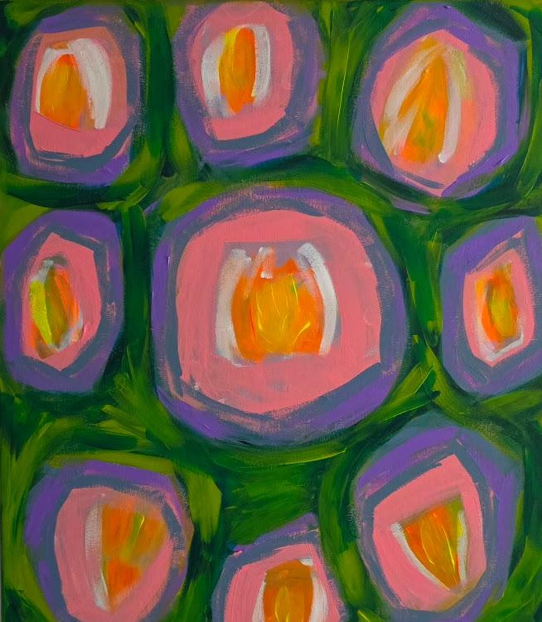 Acrylic Painting - Blooms of Summer - Abstract - Wall Art - Jen ...