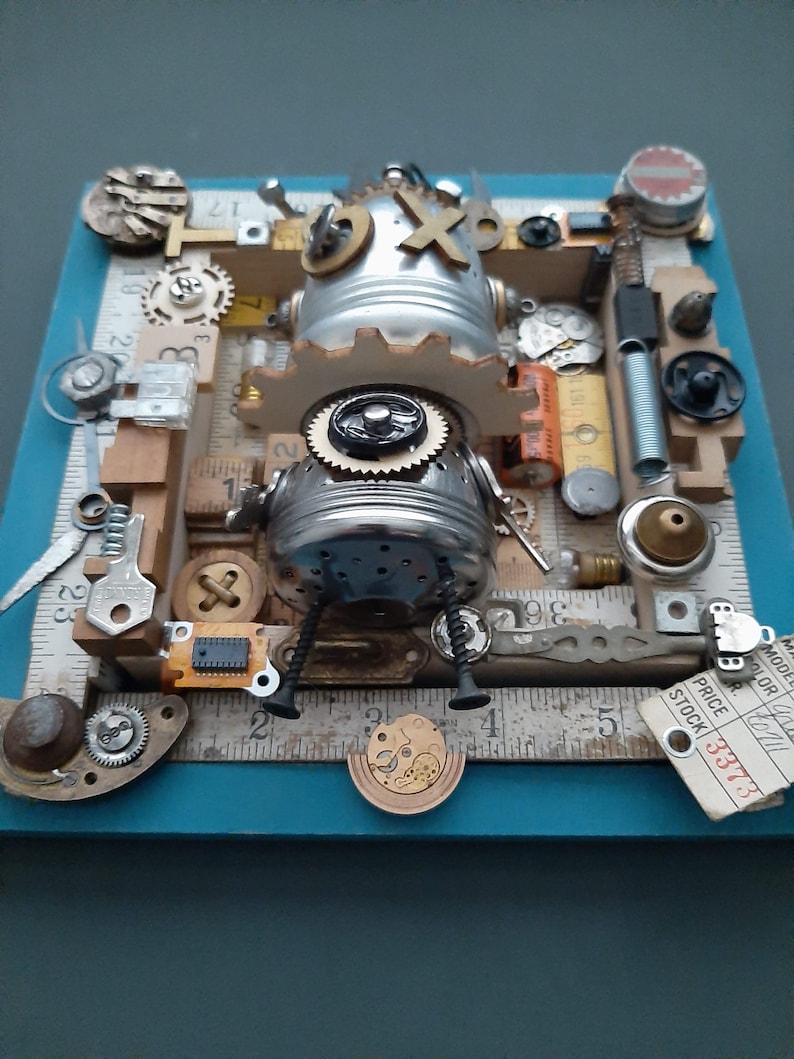 OX the Viking Bot - Robot Assemblage - Mixed Media - Found Objects Art ...