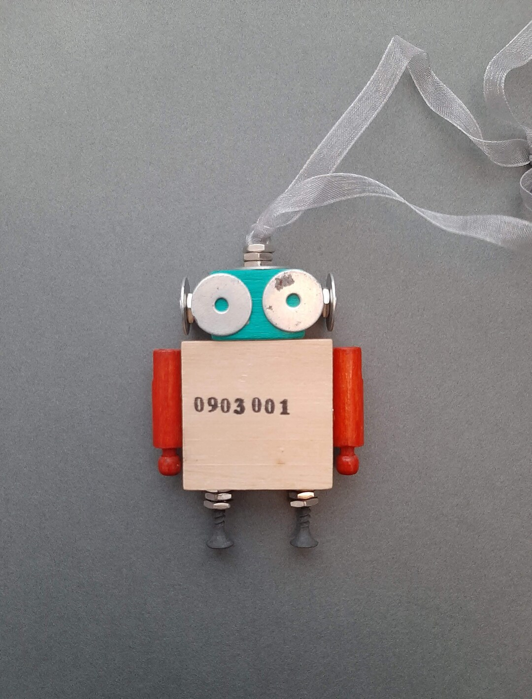 Number Bot - Ornament - Hanging Decor - Mixed Media - Etsy