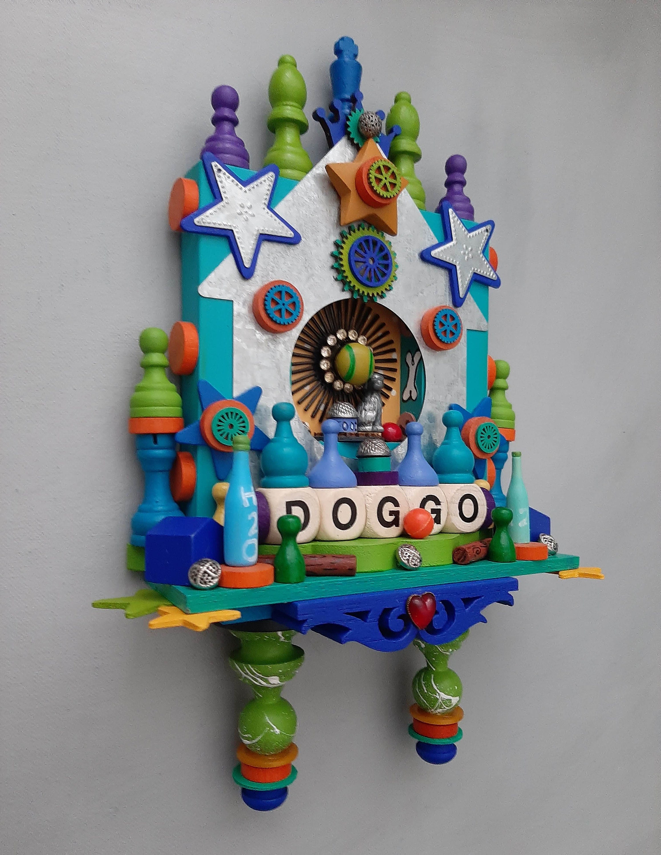 The Altar of Doggo - Art Assemblage - Mixed Media - Dog Art - Wall Art ...