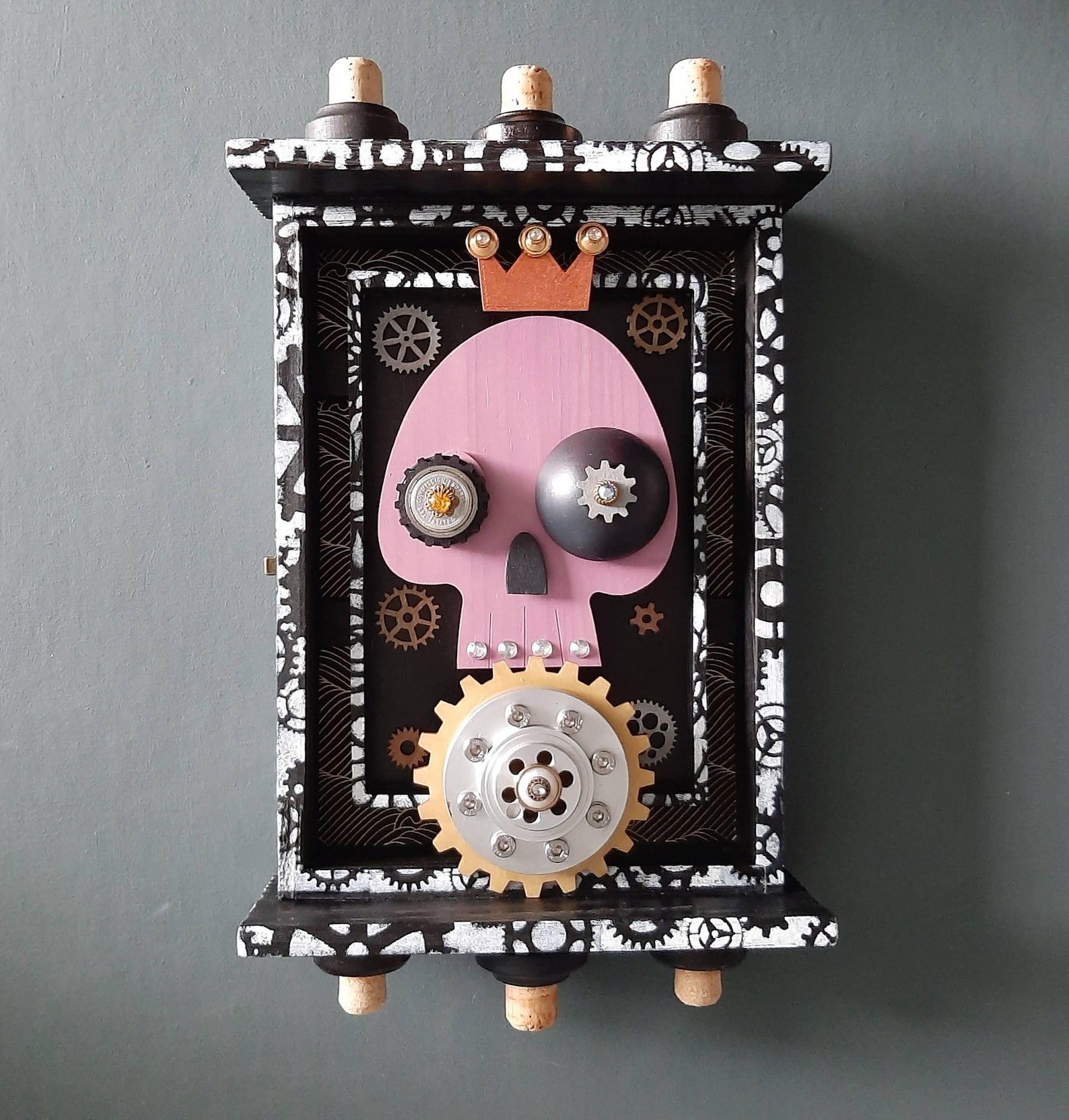 Skull Beauty - Art Assemblage - Skull Art - Mixed Media - Wall Art ...
