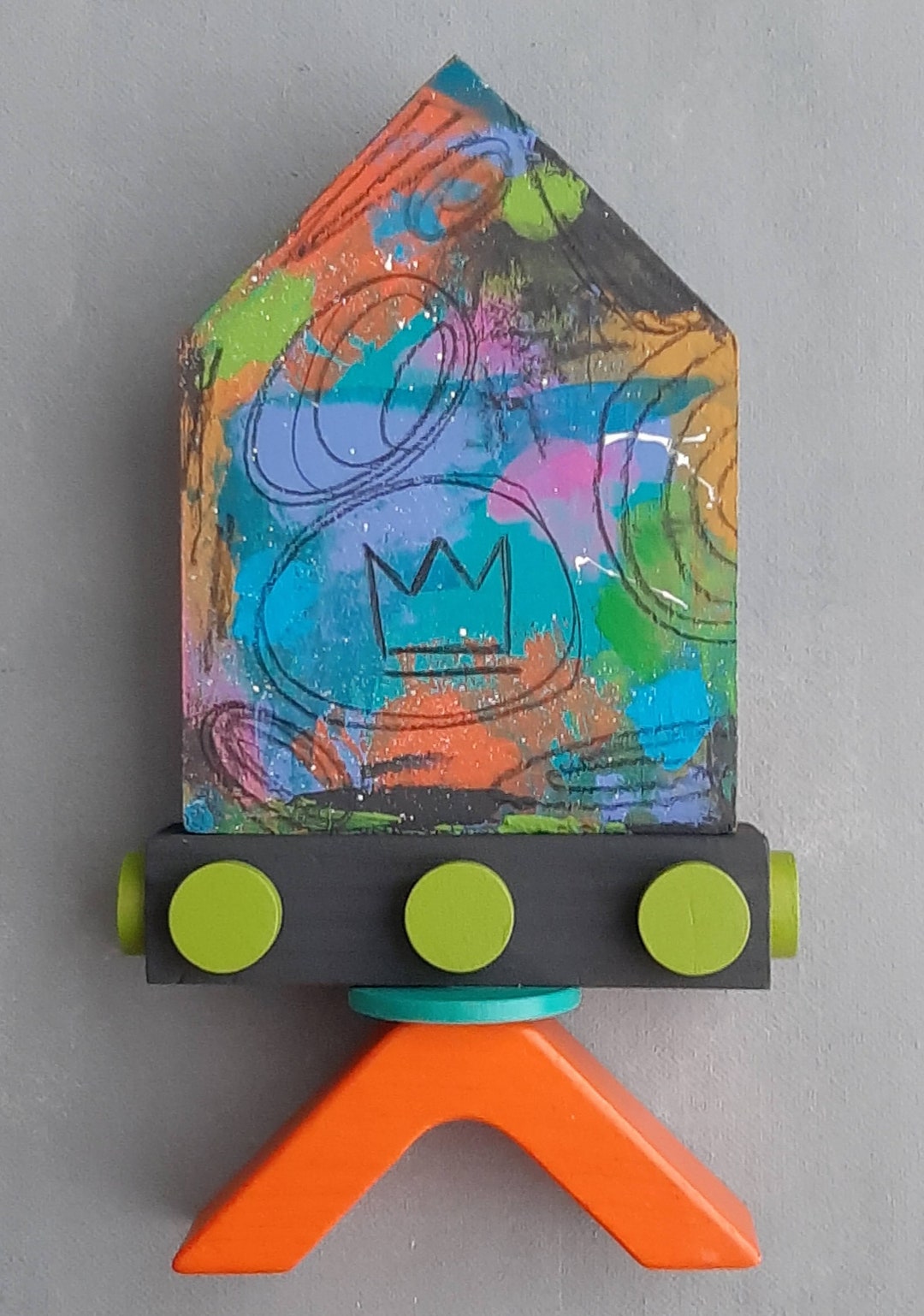 Abstract House Assemblage: Mixed Media Found Object Art by Jen Hardwick ...