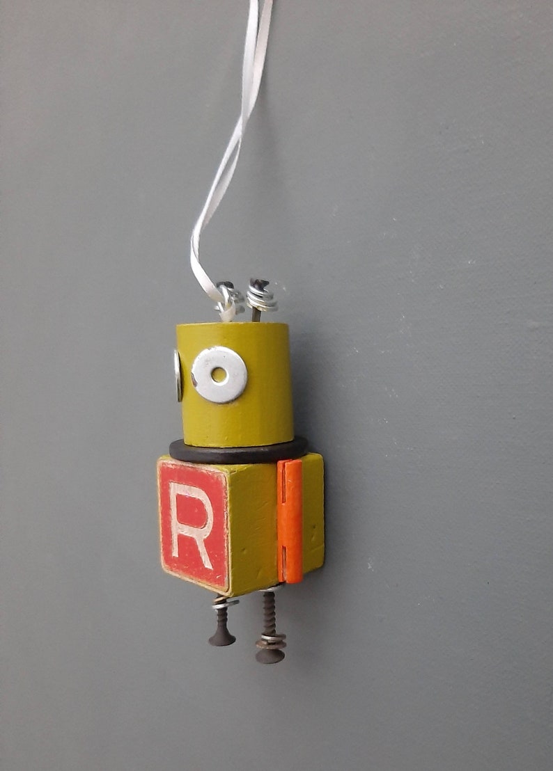 Robot Ornament - Hanging Decor - Mixed Media - Found Objects Decor ...