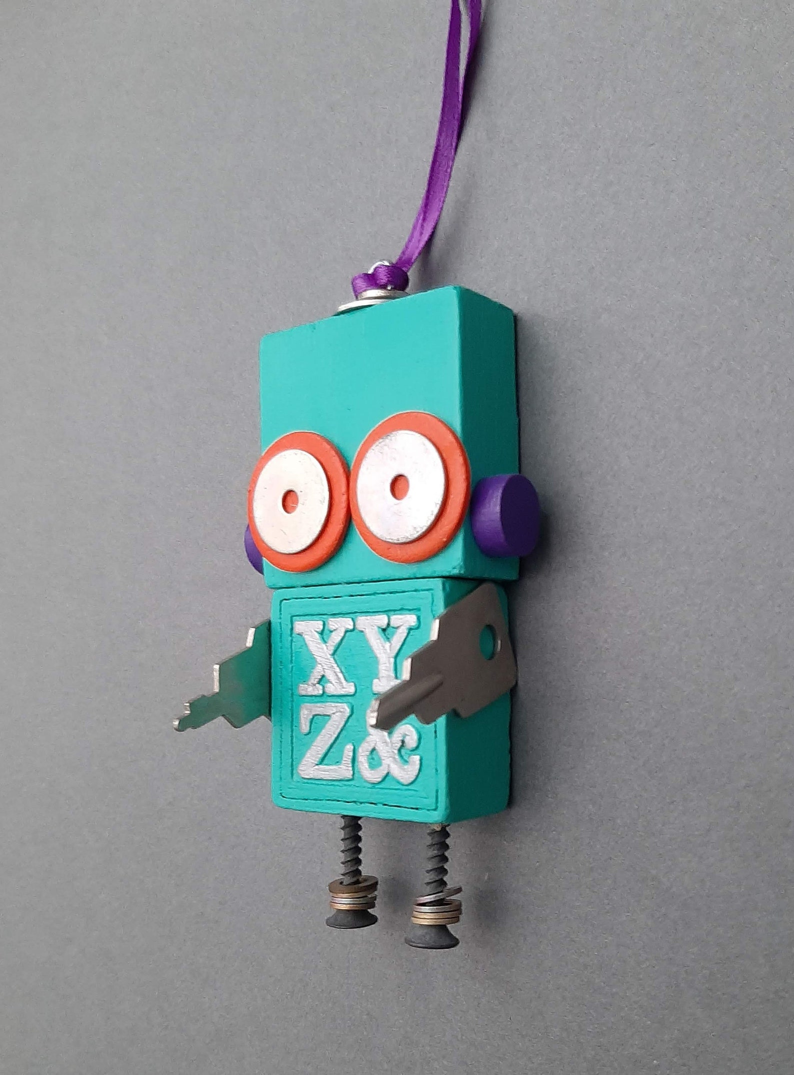Robot Ornament X,Y, Z, & Bot Upcycled Ornament - Etsy