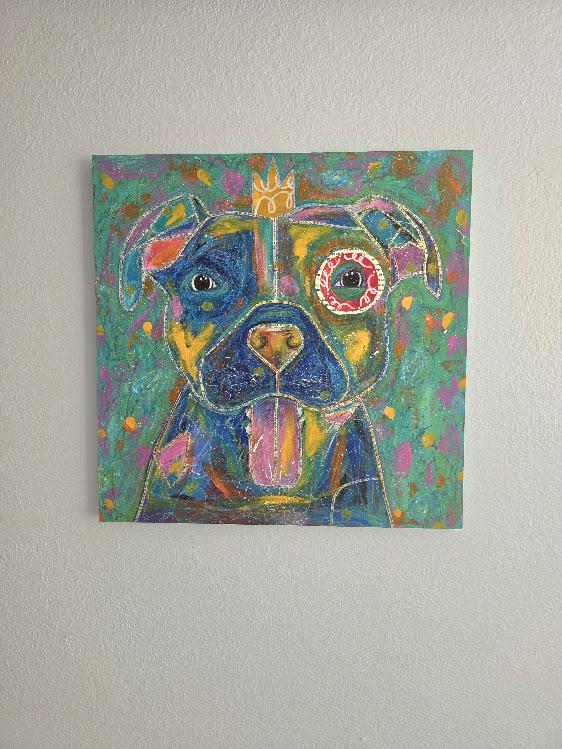 Pittie Love - Mixed Media Painting - Dog - Pitbull Art - Wall Art ...