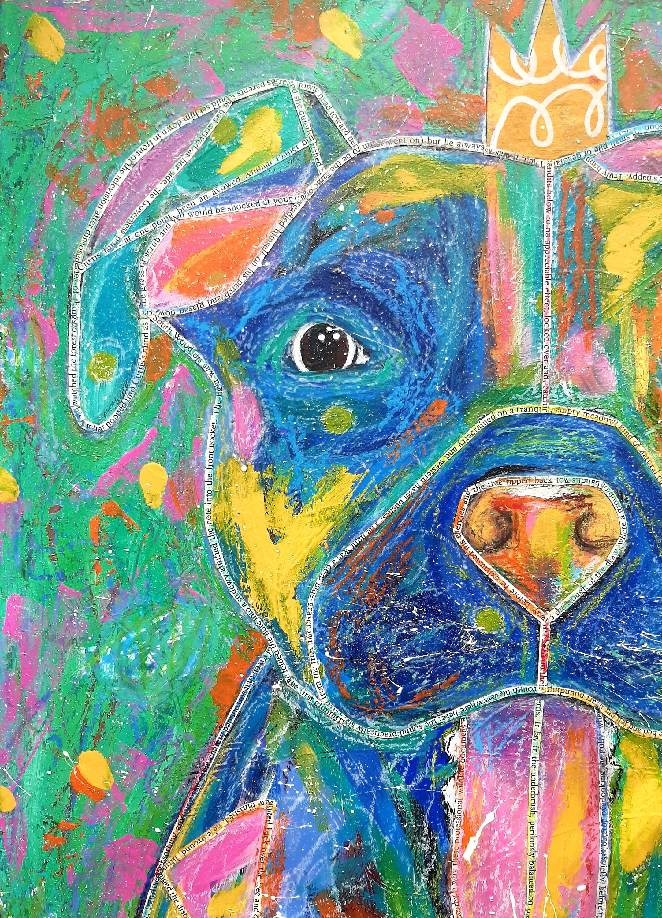 Pittie Love - Mixed Media Painting - Dog - Pitbull Art - Wall Art ...