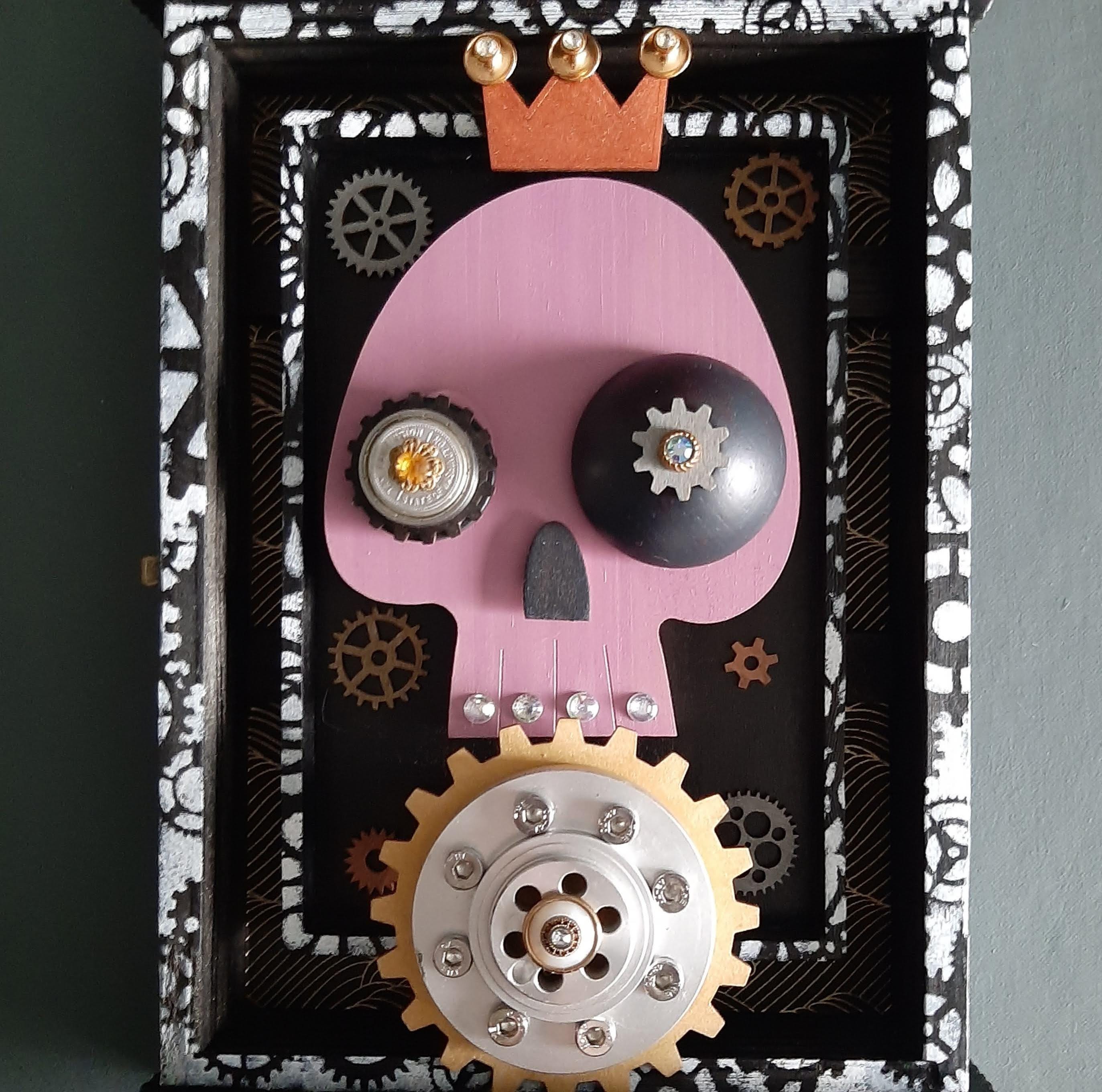 Skull Beauty - Art Assemblage - Skull Art - Mixed Media - Wall Art ...