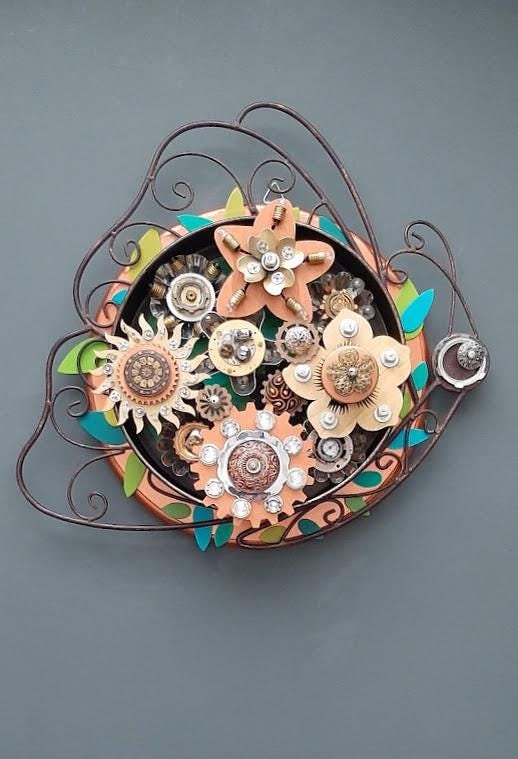The Keeper of Flowers Art Assemblage Wall Art Butterfly Art Mixed Media ...