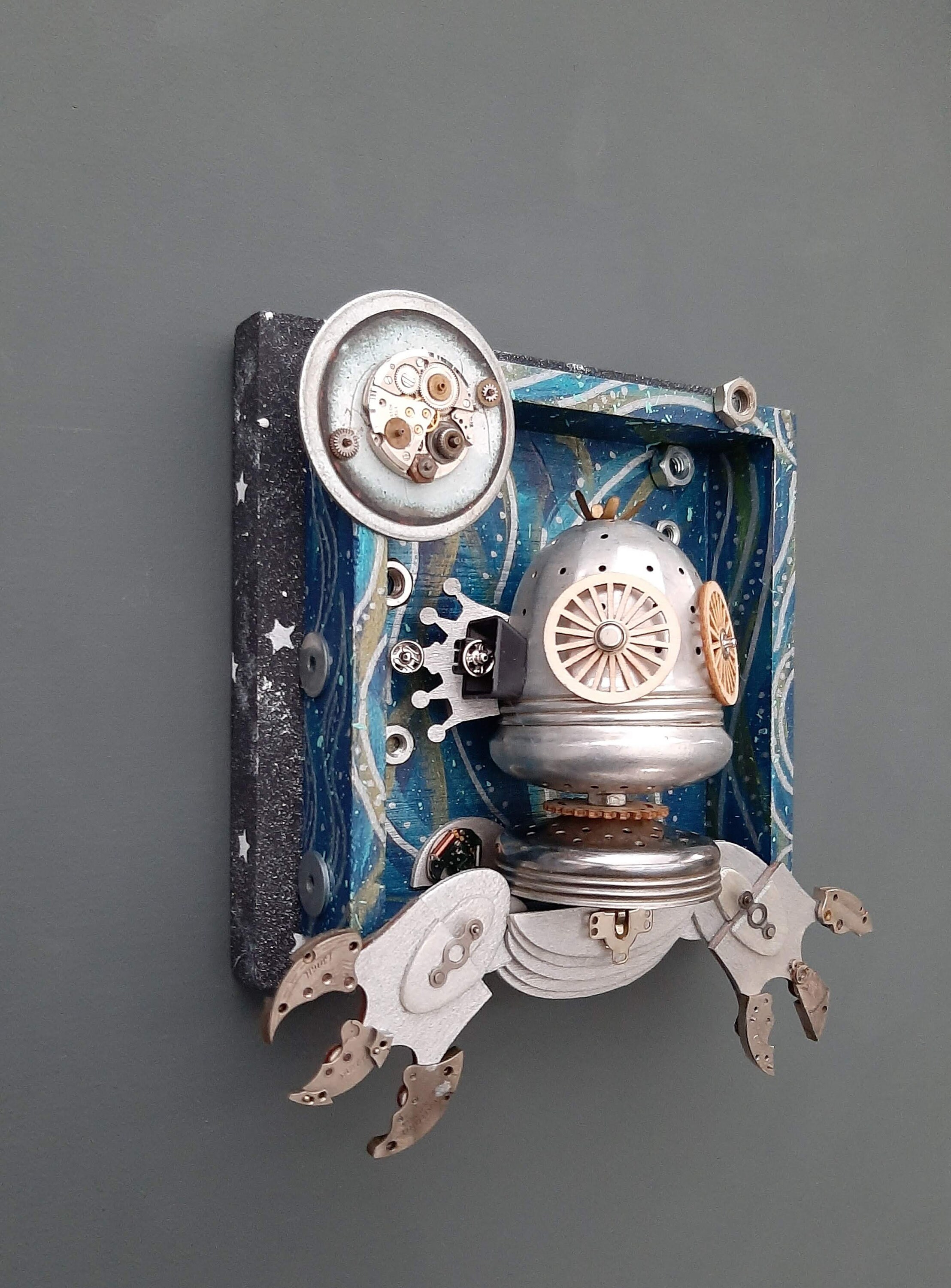 Midnight Swim? - Creature Art - Found Objects Assemblage - Mixed Media ...