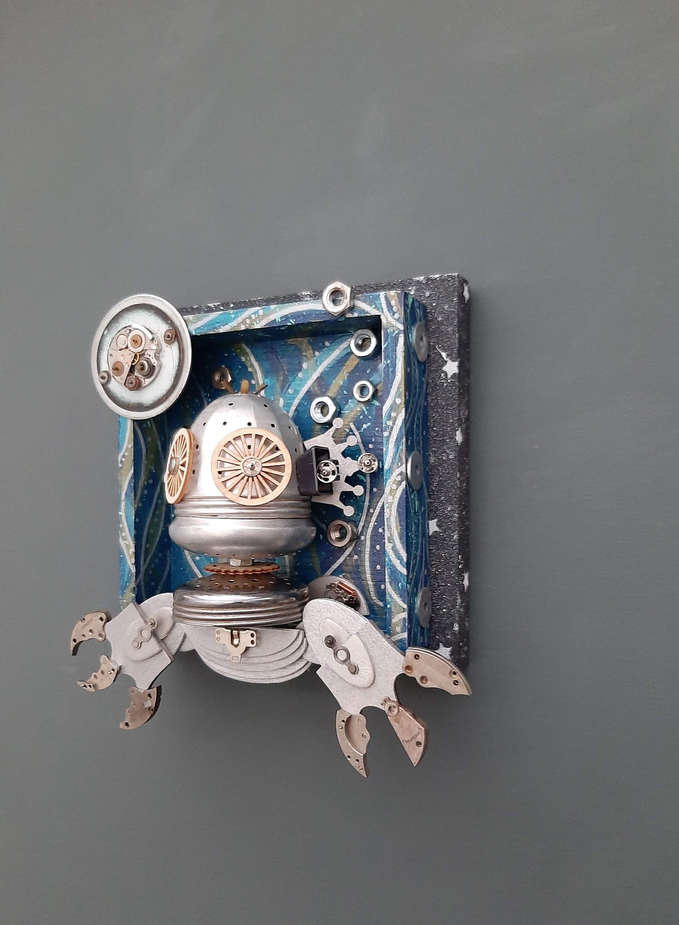 Midnight Swim? - Creature Art - Found Objects Assemblage - Mixed Media ...