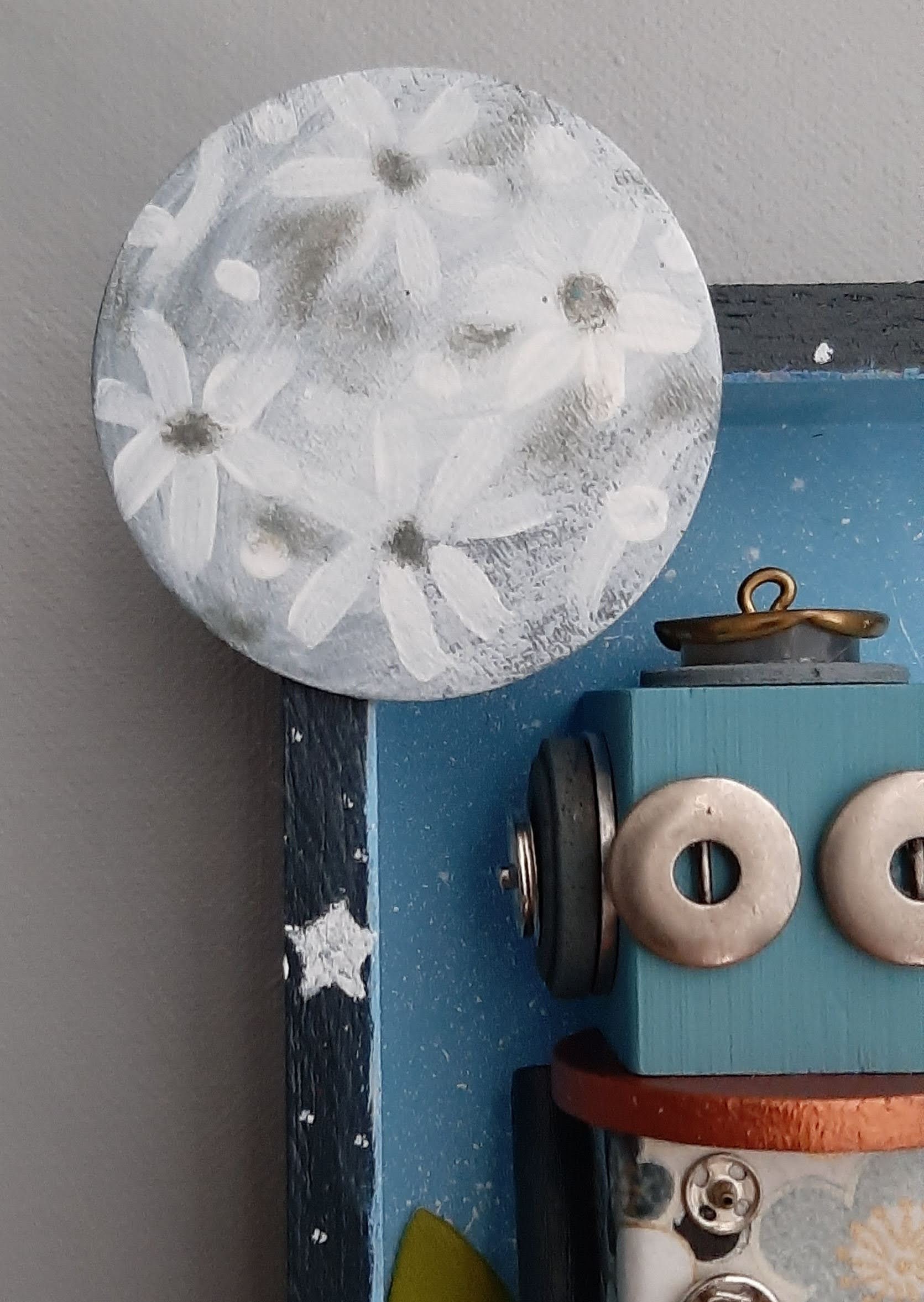 Moon & Flower Bot Art Assemblage Robot Art Mixed Media - Etsy