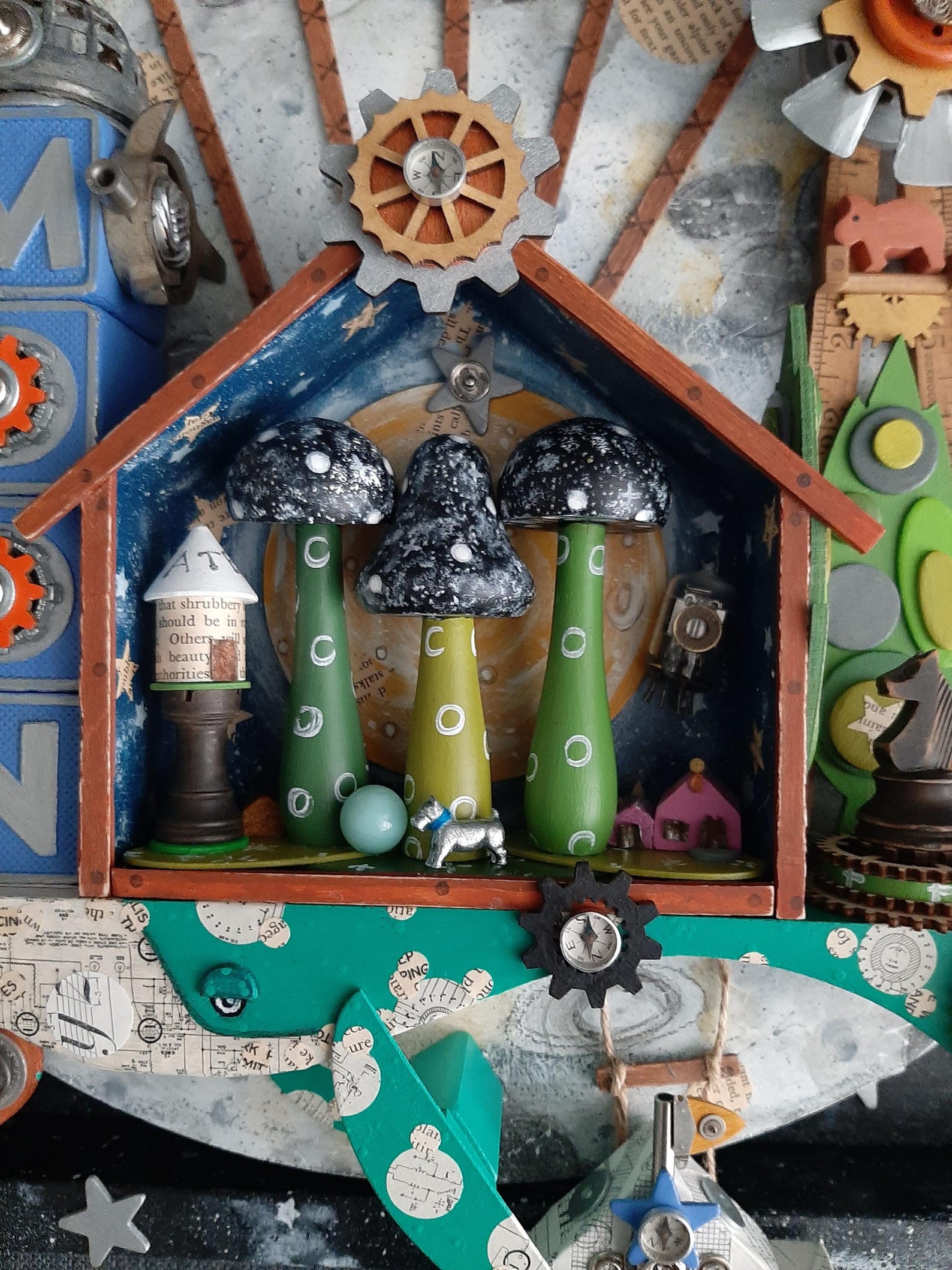 Bon Voyage - Art Assemblage - Mixed Media - Wall Art - Found Objects ...