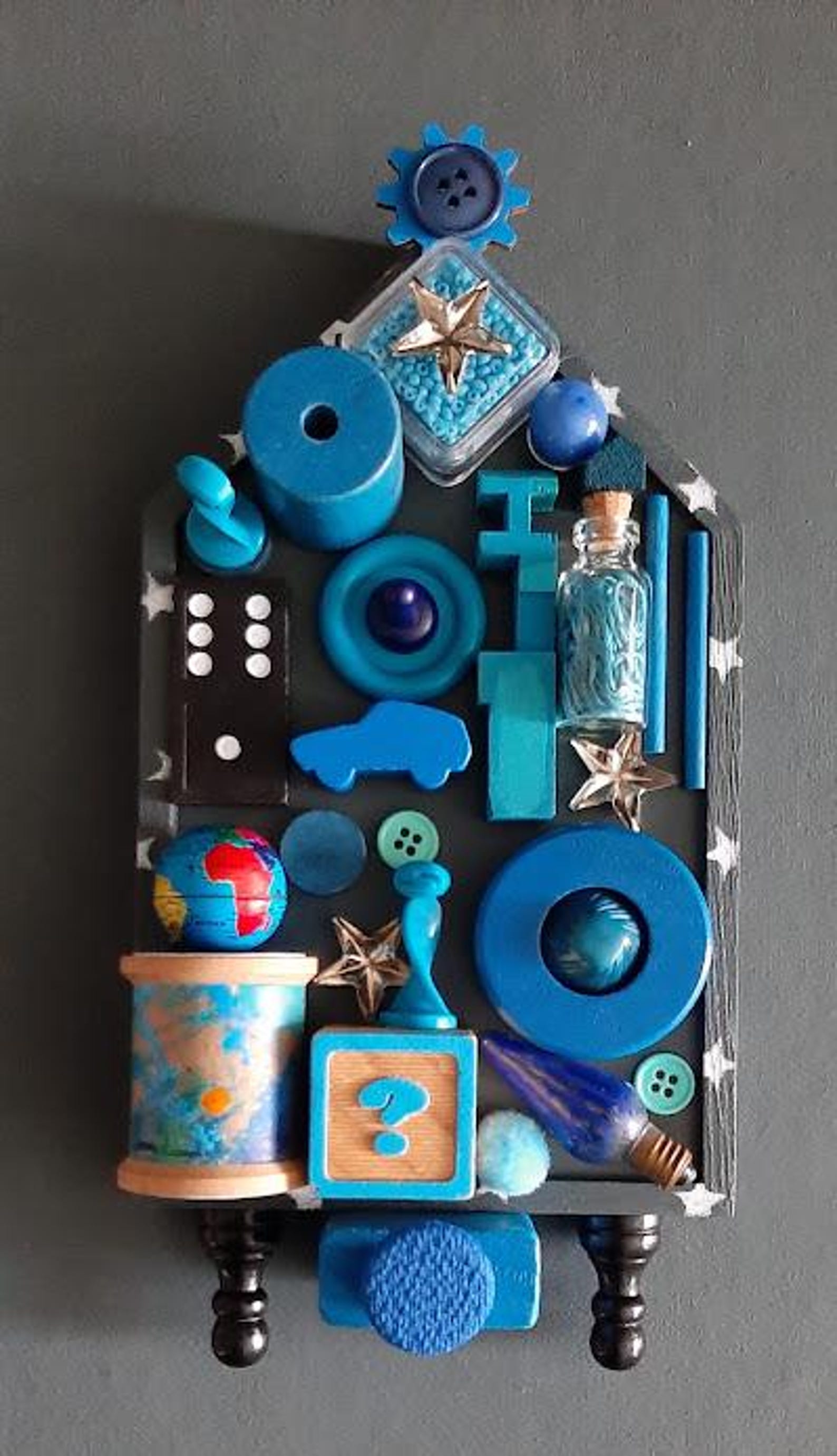 So Blue House House Assemblage Found Objects Art Mixed Media - Etsy