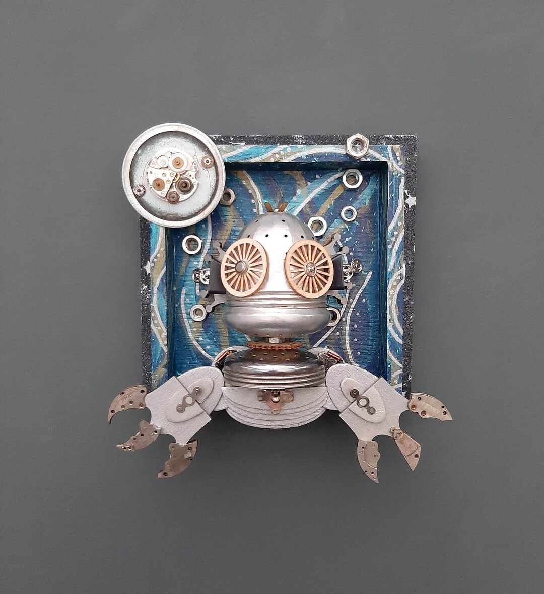 Midnight Swim? - Creature Art - Found Objects Assemblage - Mixed Media ...