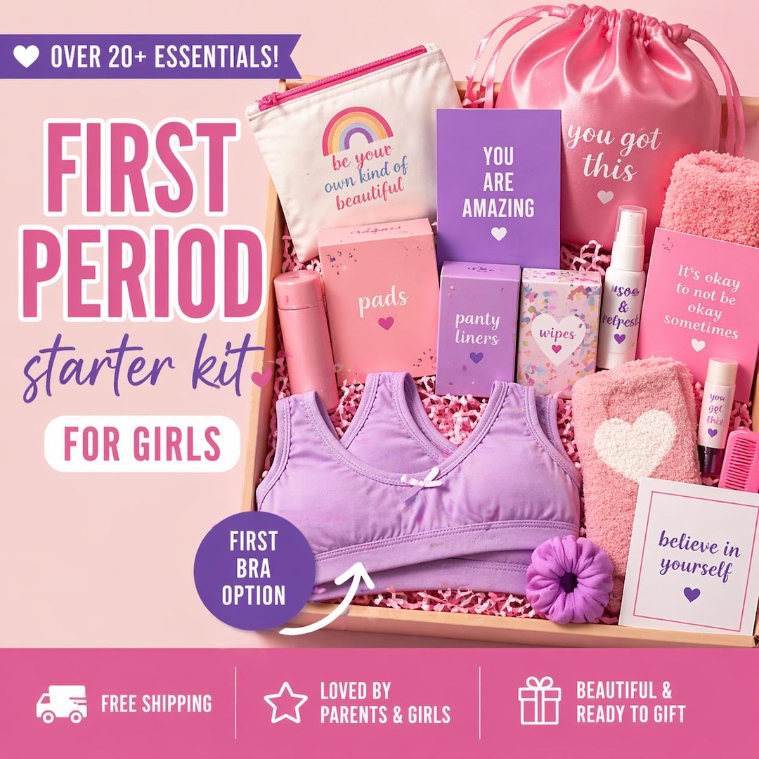 First Period Starter Kit for Girls | Puberty Gift Box, Tween Care ...
