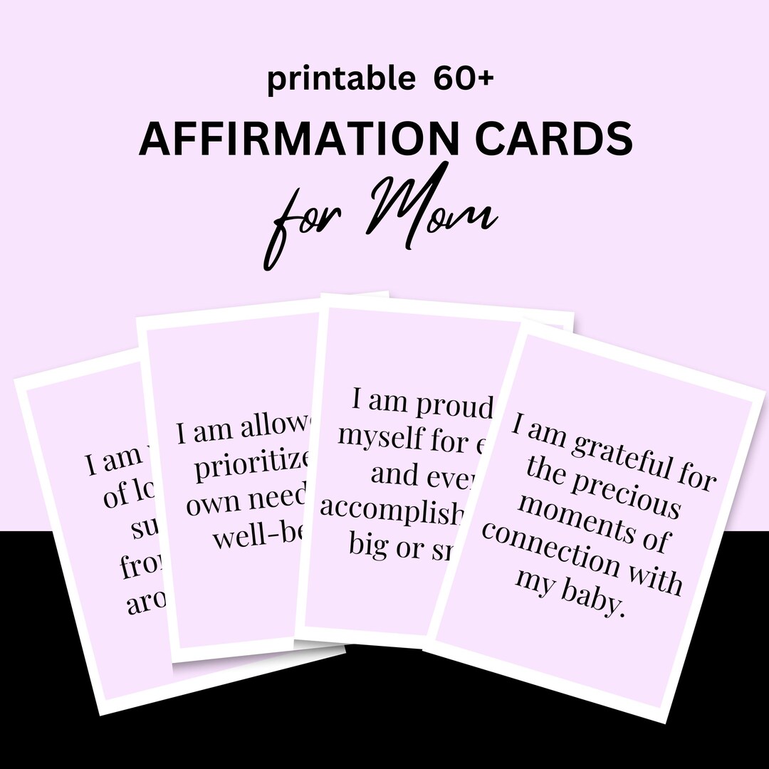 Postpartum Affirmation Cards for New Moms, Self-care (digital Download ...