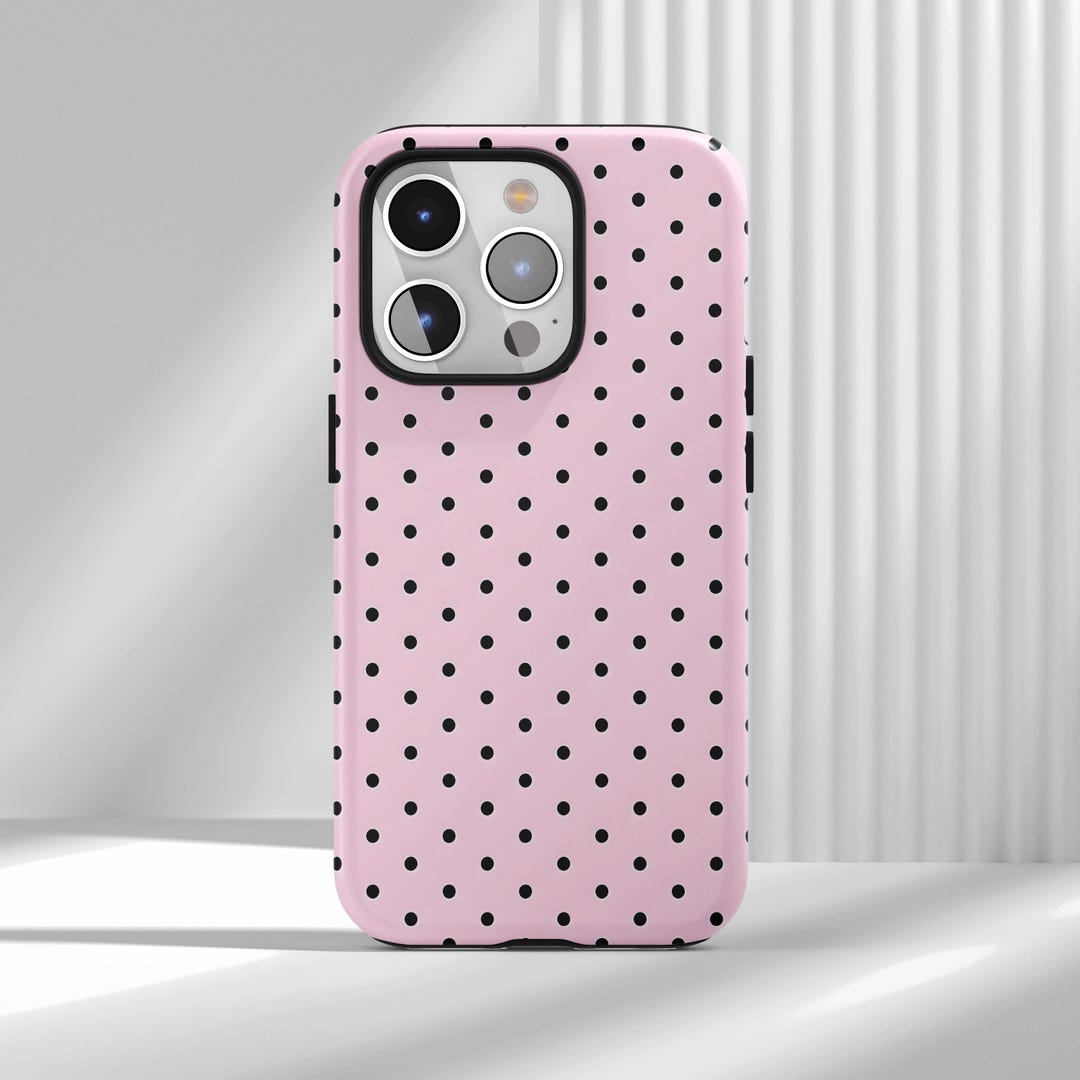 Sweet Pink Polka Dots Phone Case – Cute Round Dot Pattern,suitable With ...