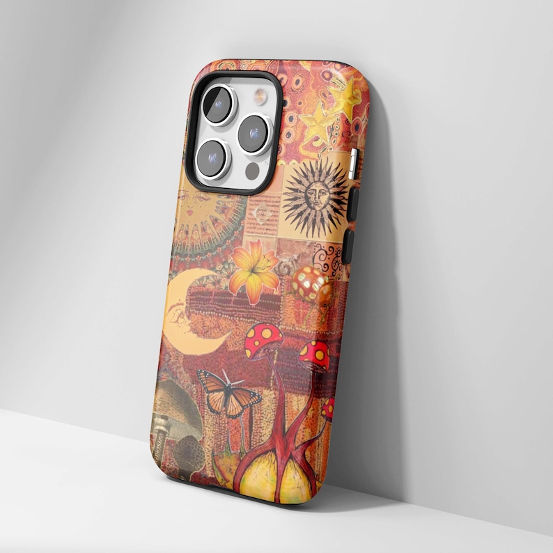 Bohemian Sun Moon Collage Case,witchy Mushroom Butterfly, Mystical ...