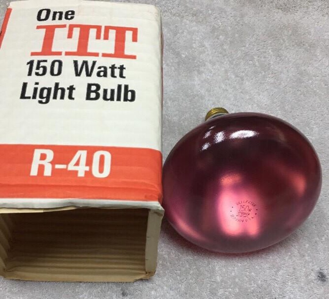 150BR40/PINK 150 Watt R40 Soft Pink Flood Light Bulb by ITT Made in USA ...