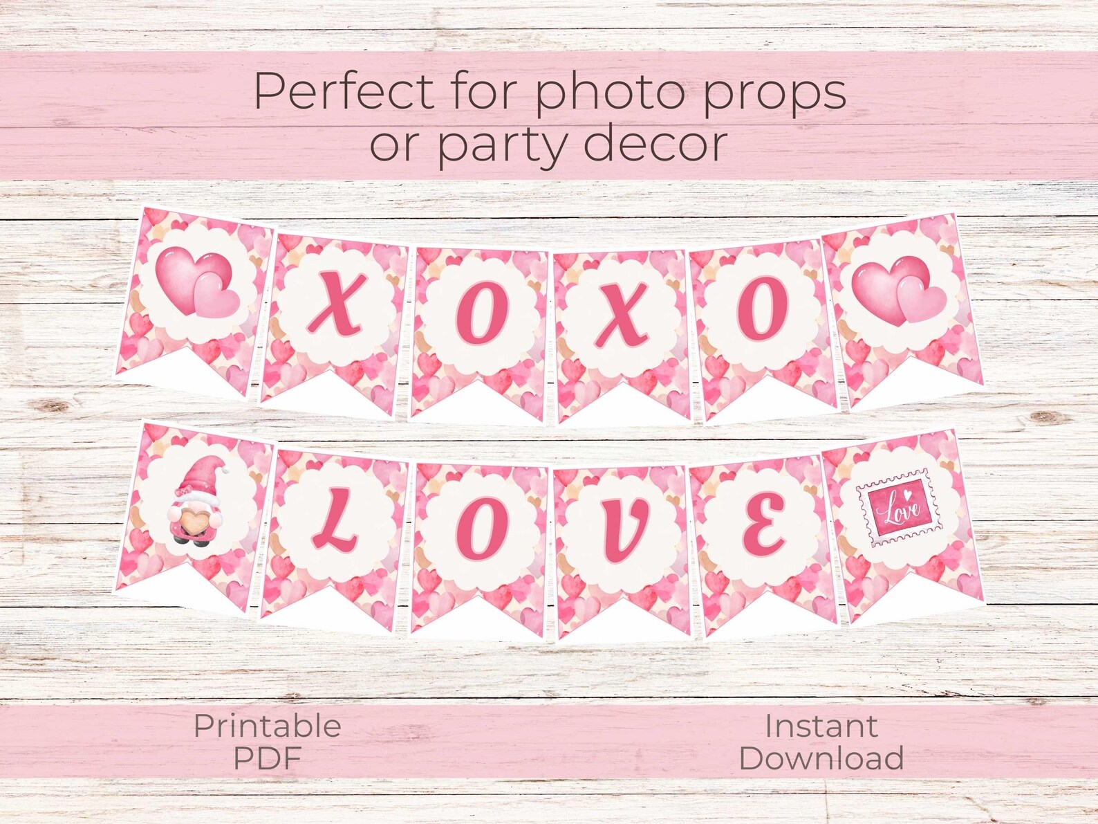 Valentine Banner Printable | Alphabet Bunting for Classroom Parties ...