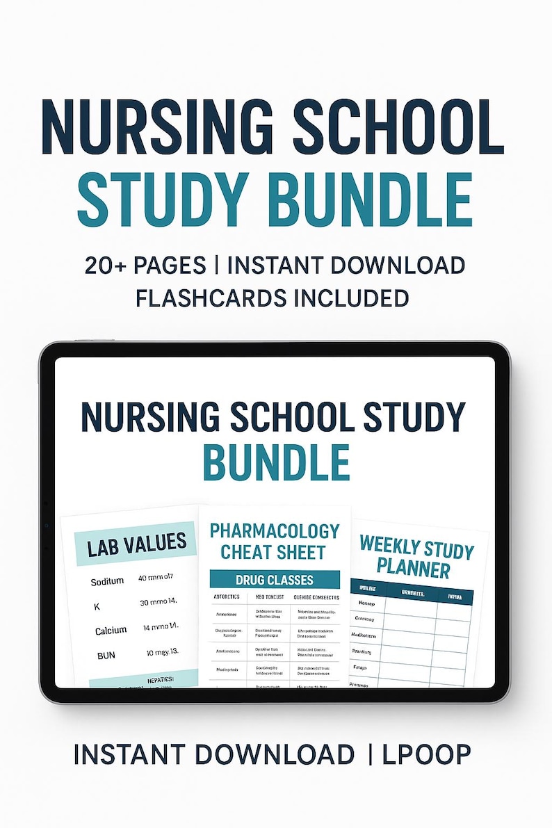 Nursing School Success Bundle 2026 | 20+ Page Digital Study Guide ...