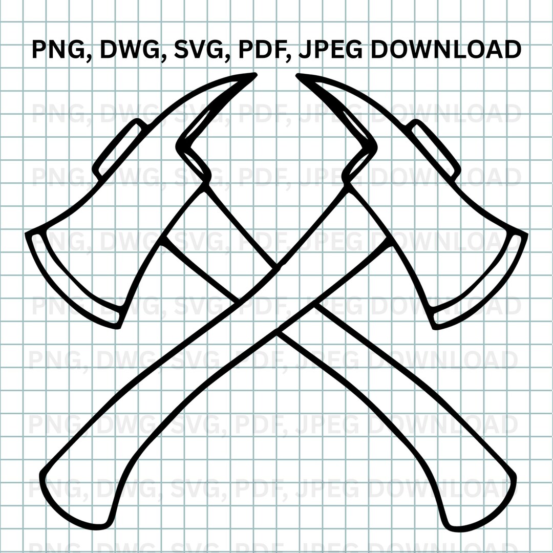 Firefighter Axe SVG: Fireman, Woodsman Vector Graphics (digital ...