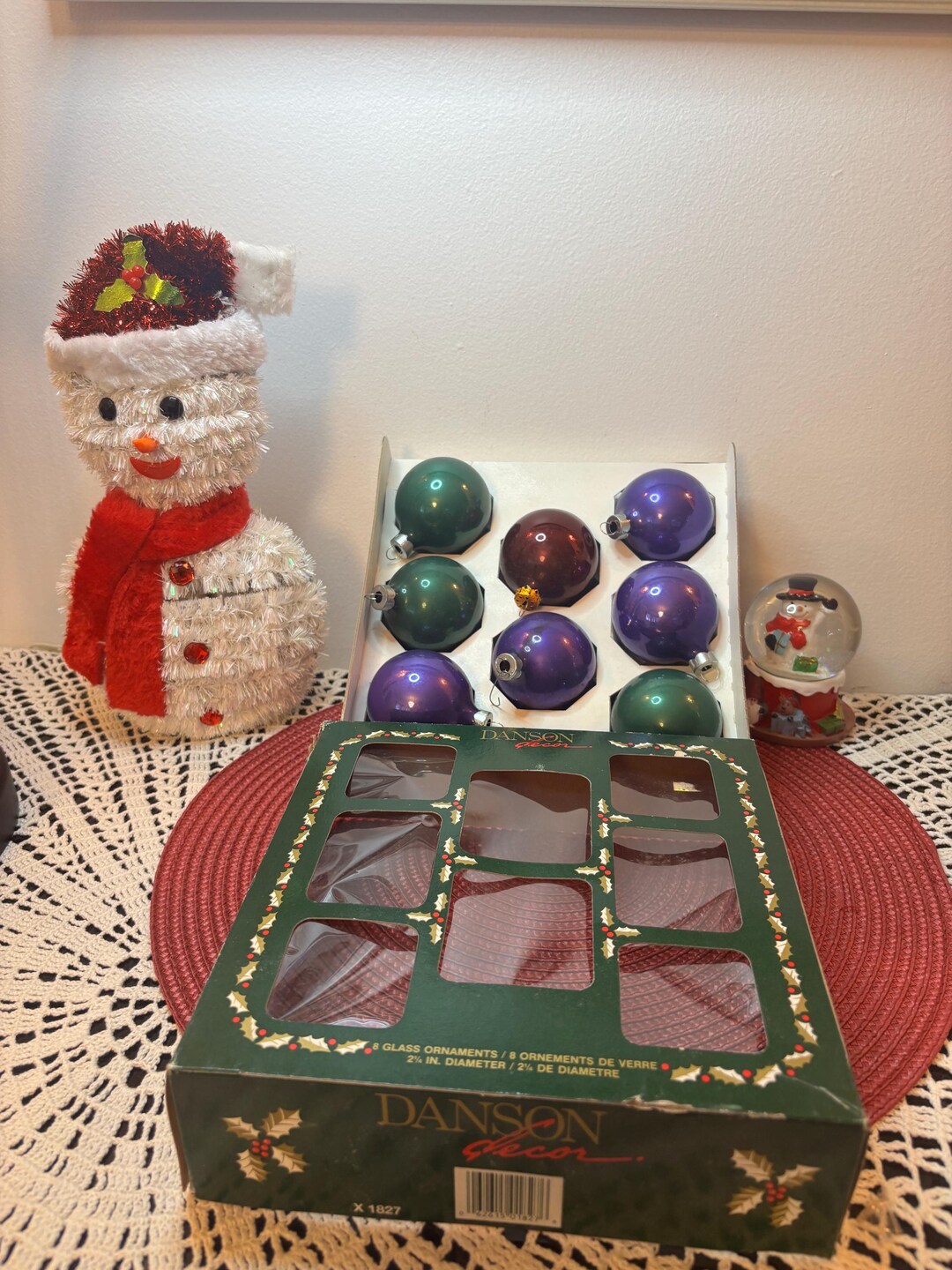 8 Vintage Glass Christmas Tree Ornaments From Dawson Decor - Etsy