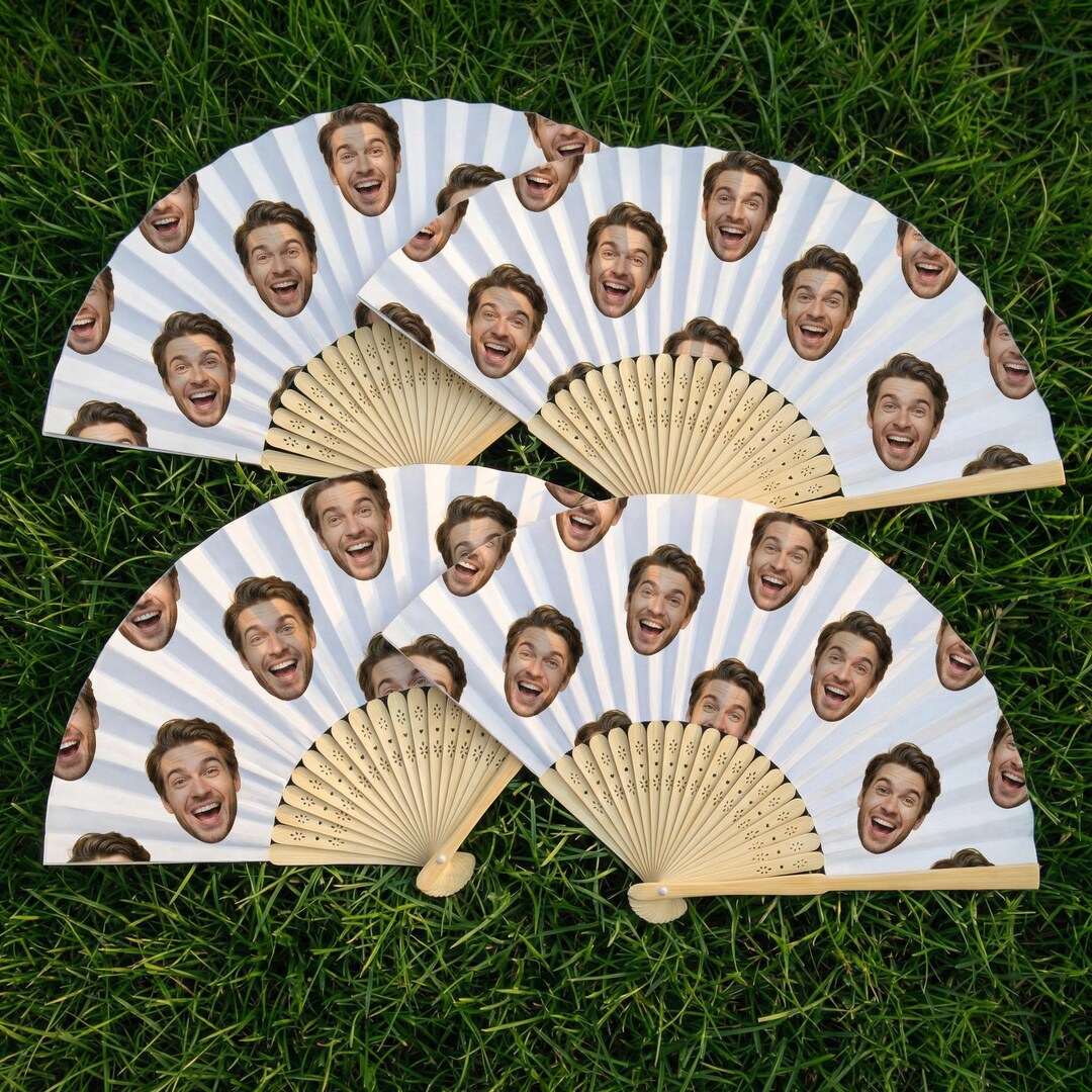 Custom Face Hand Fans, Personalized Folding Paper Fans, Funny Party ...