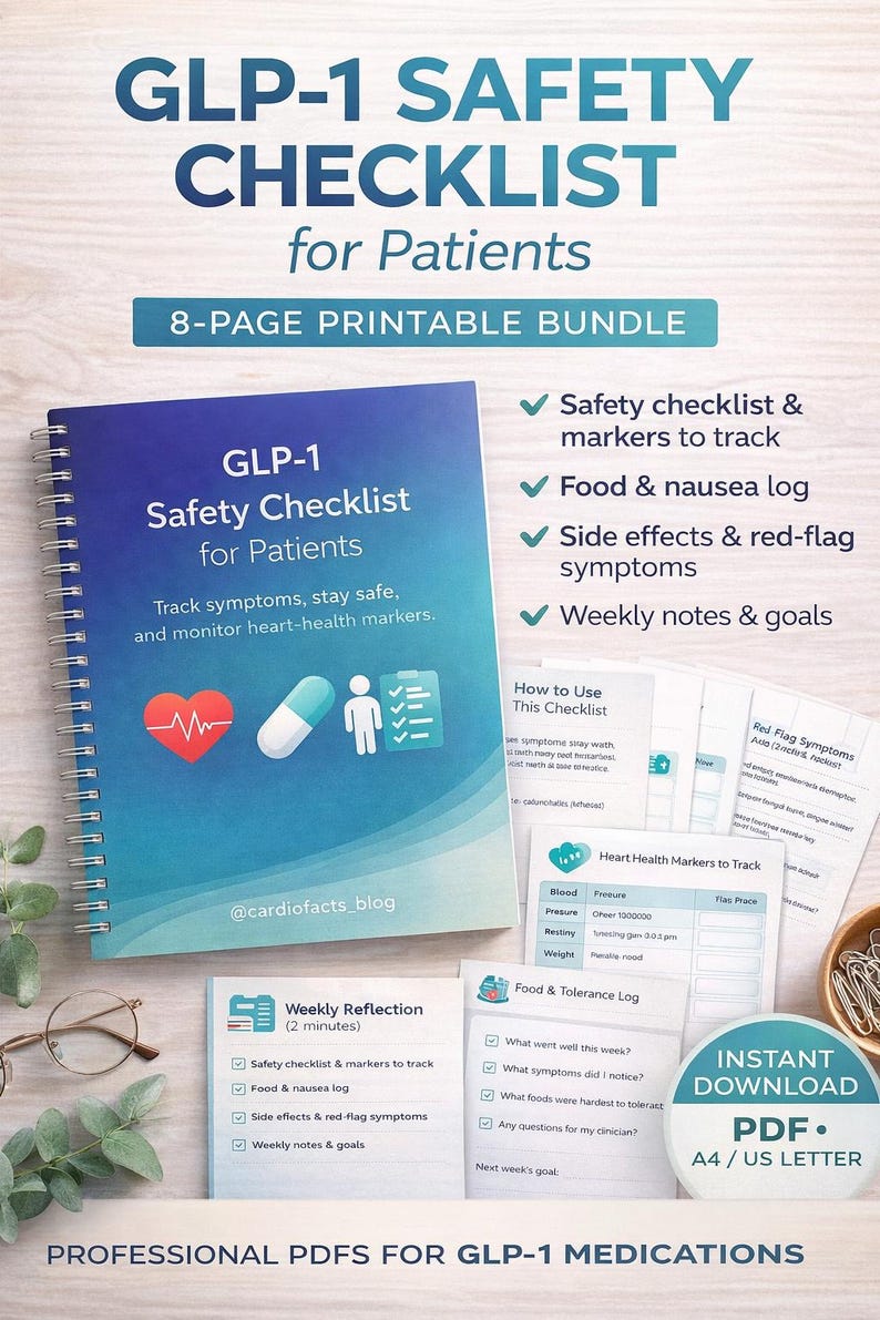 GLP-1 Safety Checklist Printable | Medication Side Effects Tracker ...
