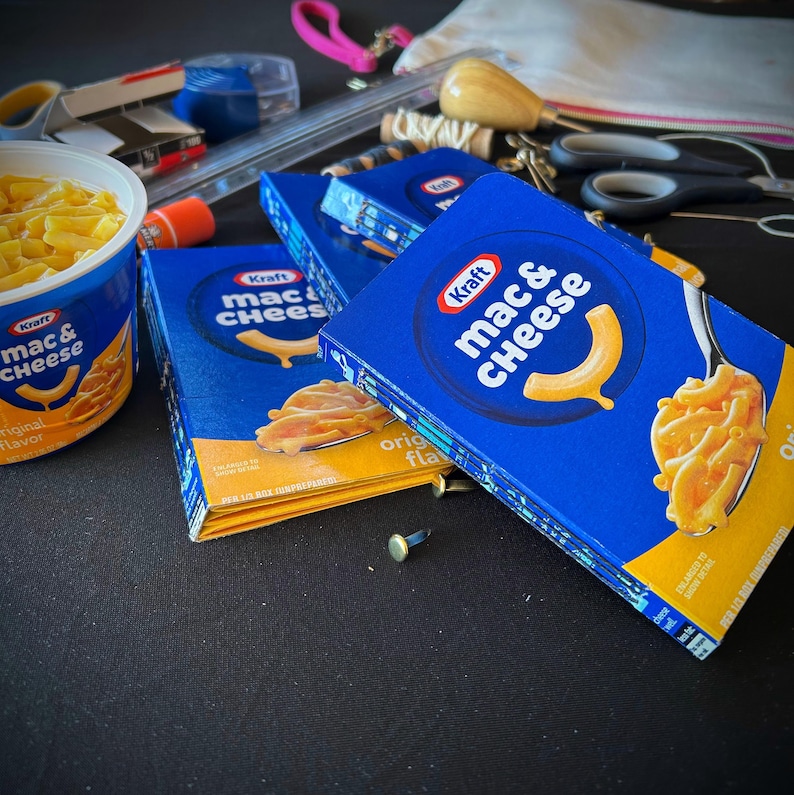 Upcycled Mac & Cheese Junk Journal | Mini Handmade Notebook - Etsy