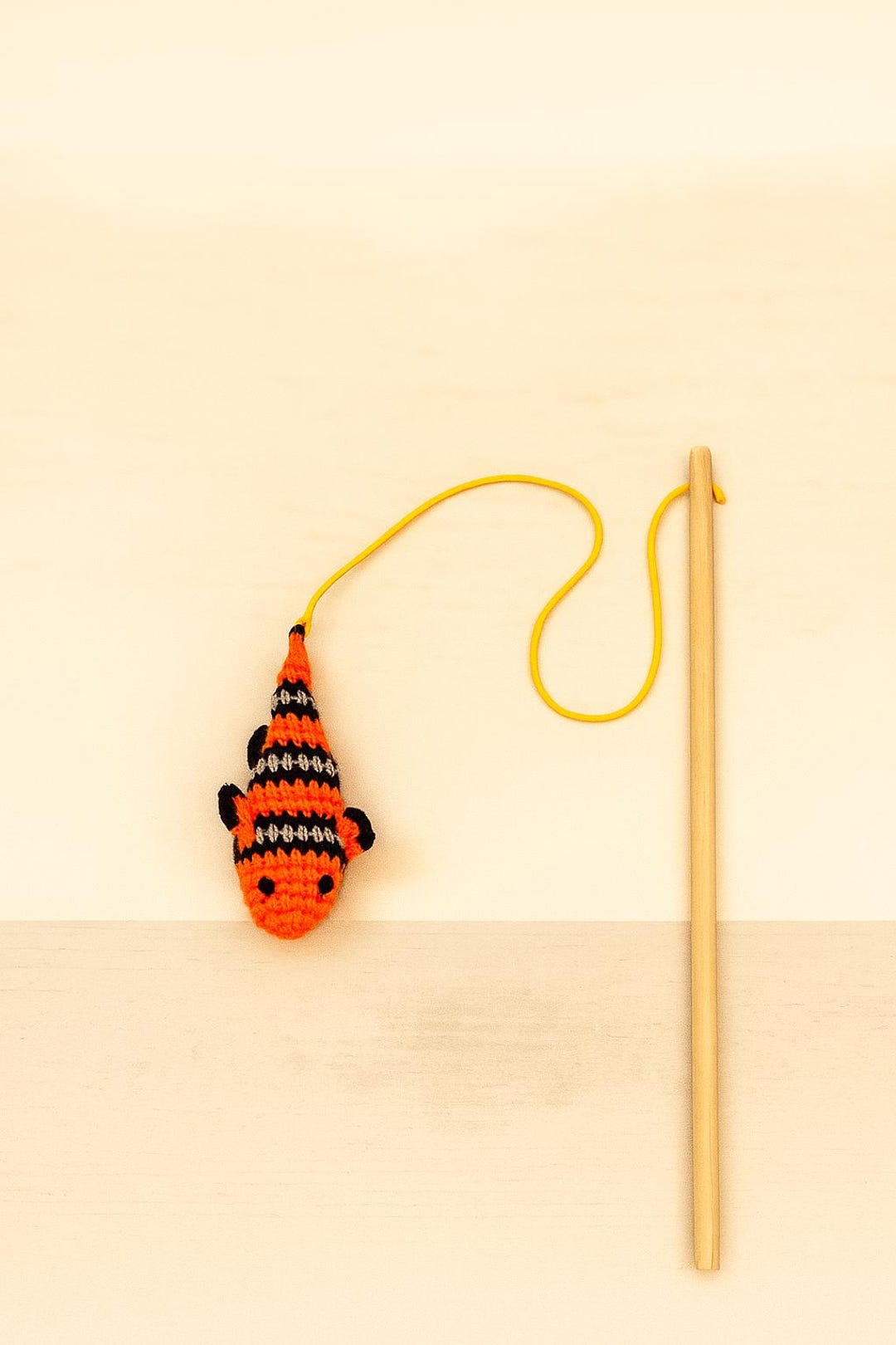 Handmade Crochet Cat Wand – Fish Teaser Toy With Bell and Catnip - Etsy