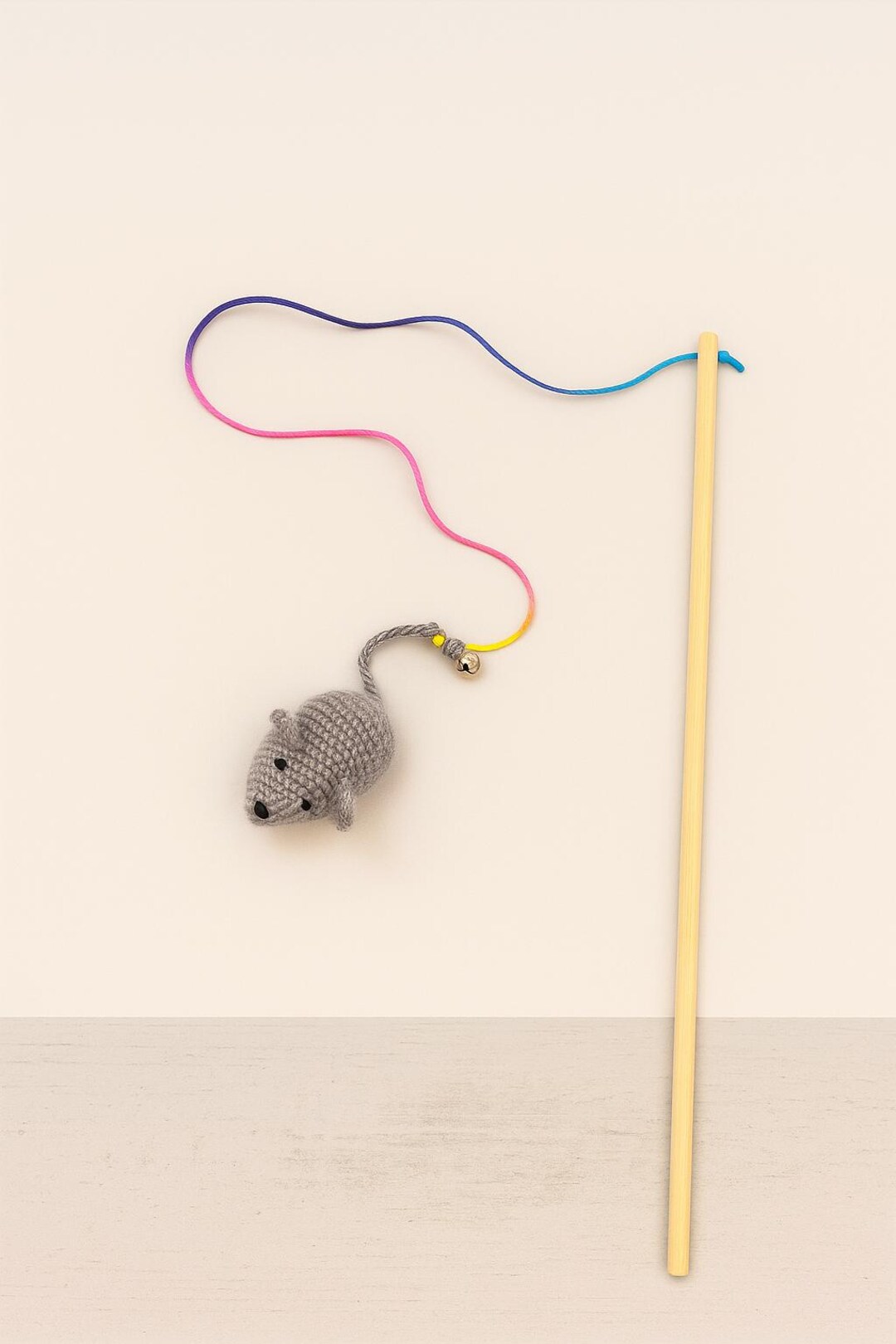 Handmade Crochet Cat Wand – Mouse Teaser Toy With Bell and Catnip - Etsy