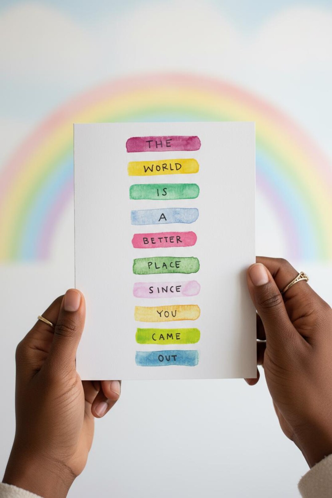 Celebration of Coming Out Greeting Card | Hand-painted Watercolor ...