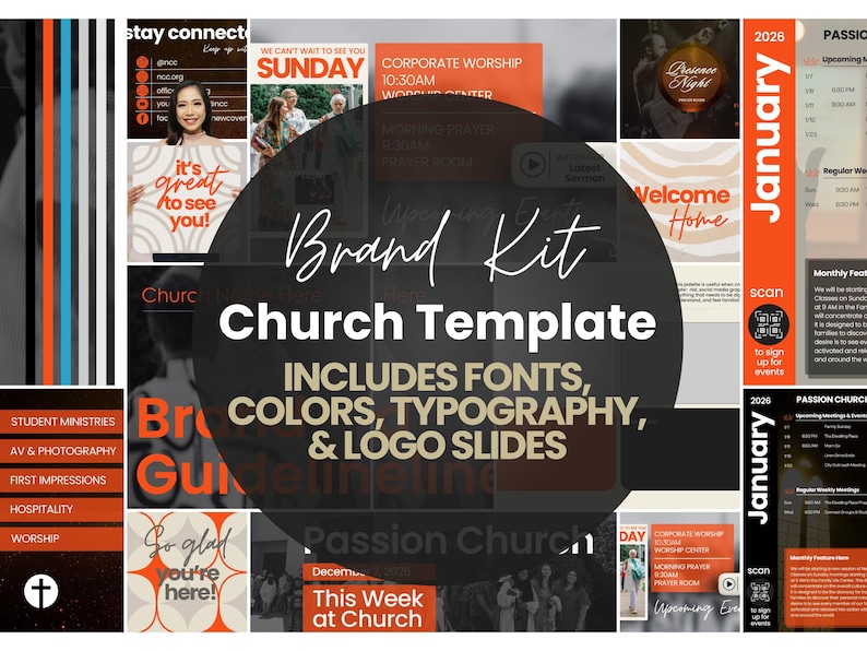 Church Brand Kit Canva Template | Ministry Logo & Social Media (digital ...