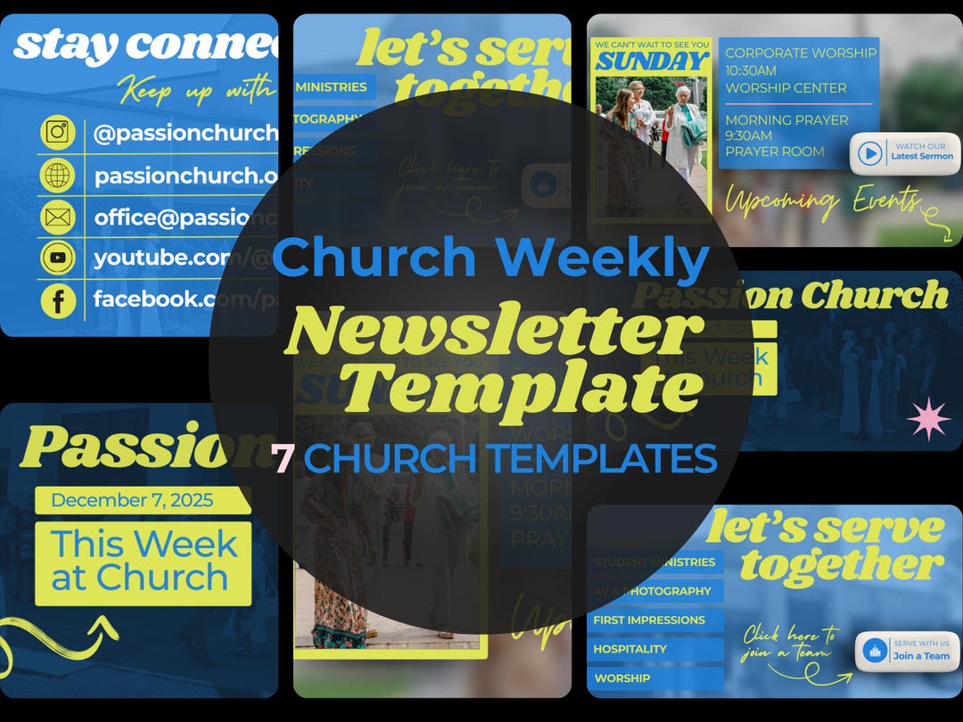 Church Newsletter Canva Template | Ministry Announcement Email ...