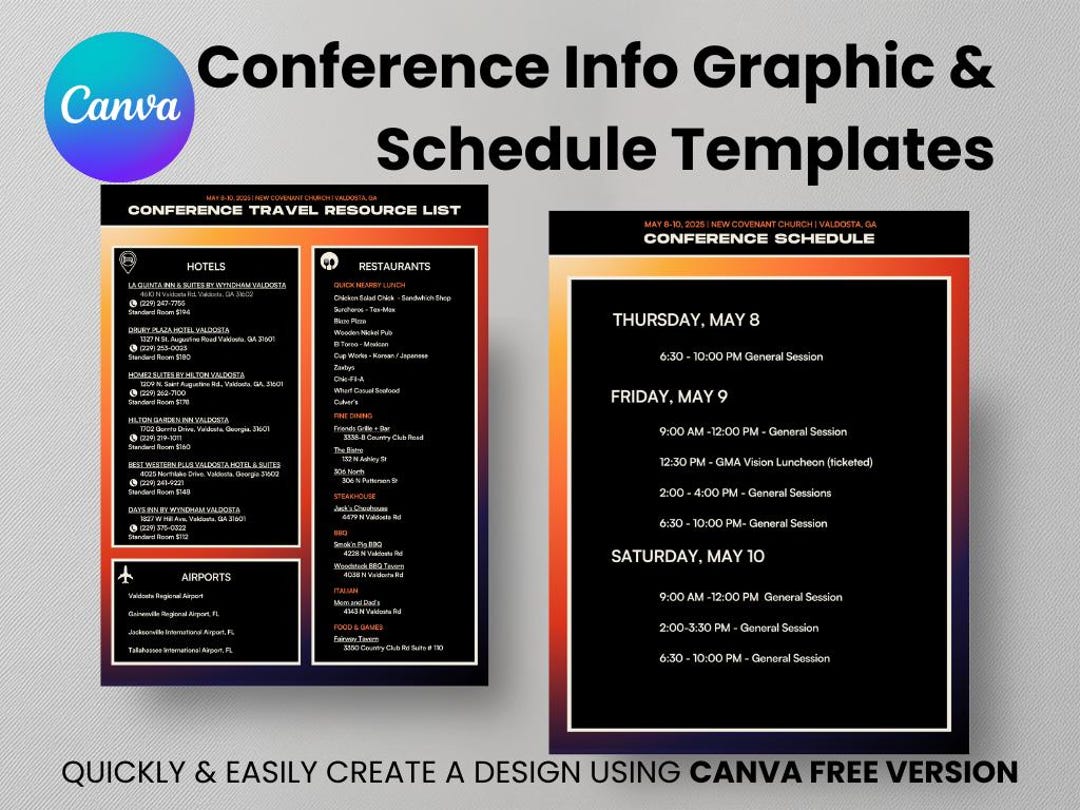 Church Conference Canva Templates | Editable Church Poster, Infographic ...