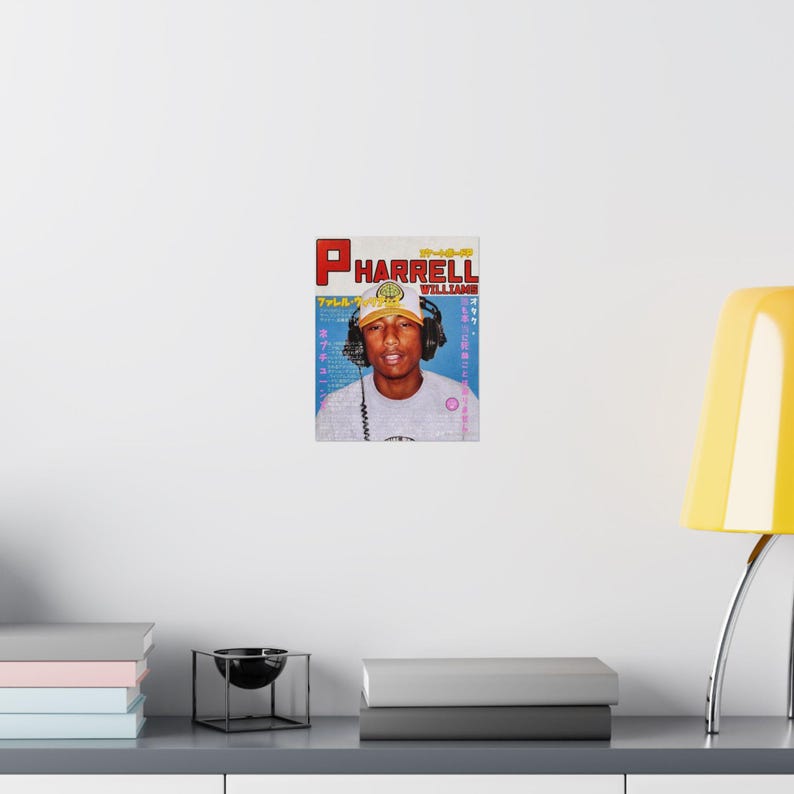 Pharrell Williams Vintage Matte Vertical Poster, Wall Art Decor, Music ...