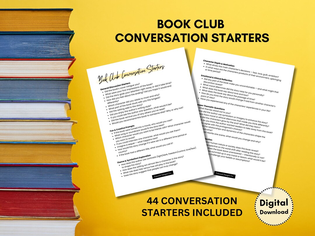 List of Book Club Conversation Starters, 44 Book Club Icebreaker ...