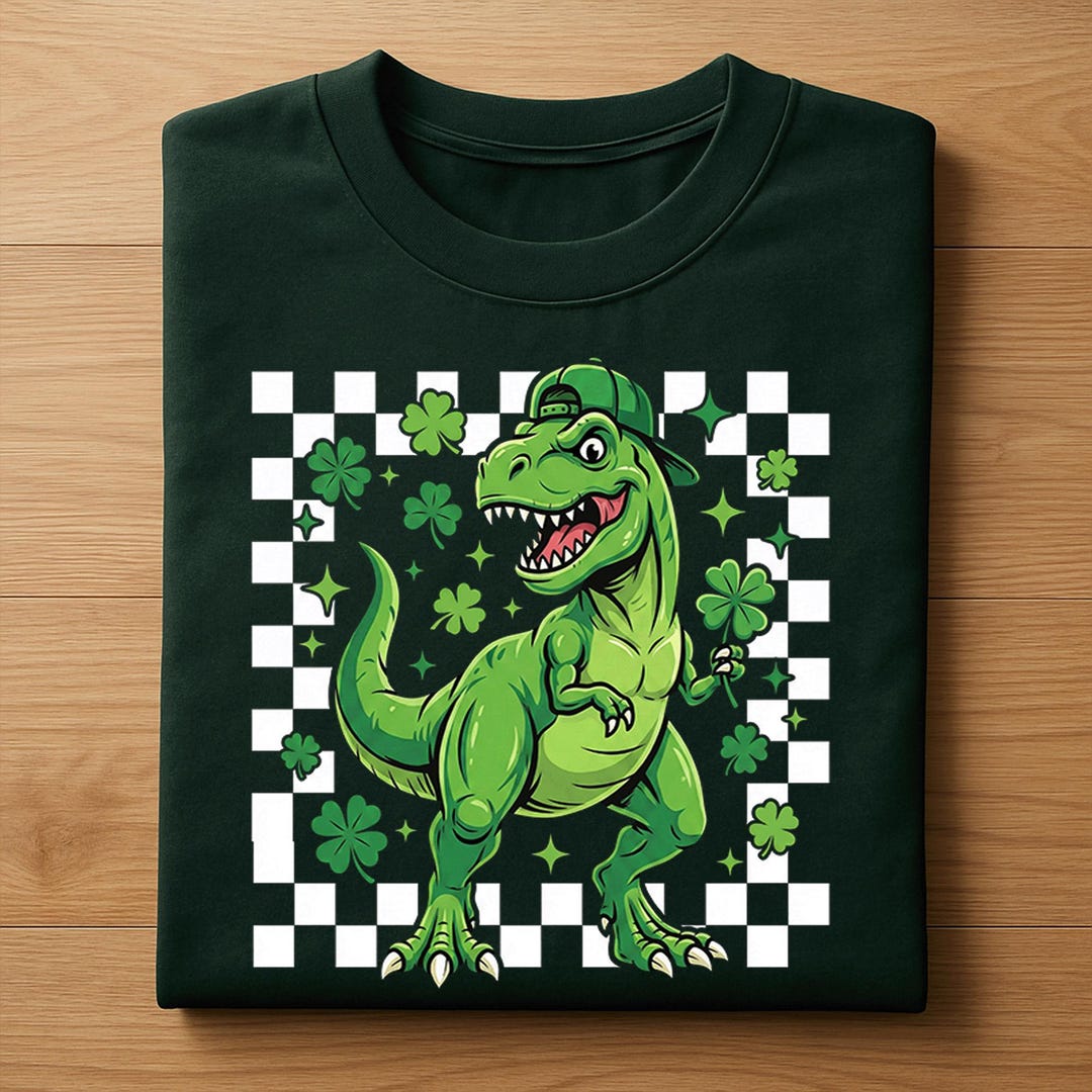 Green Dinosaur St. Patrick’s Day Shirt Youth Boy Kids Girl, Shamrock ...