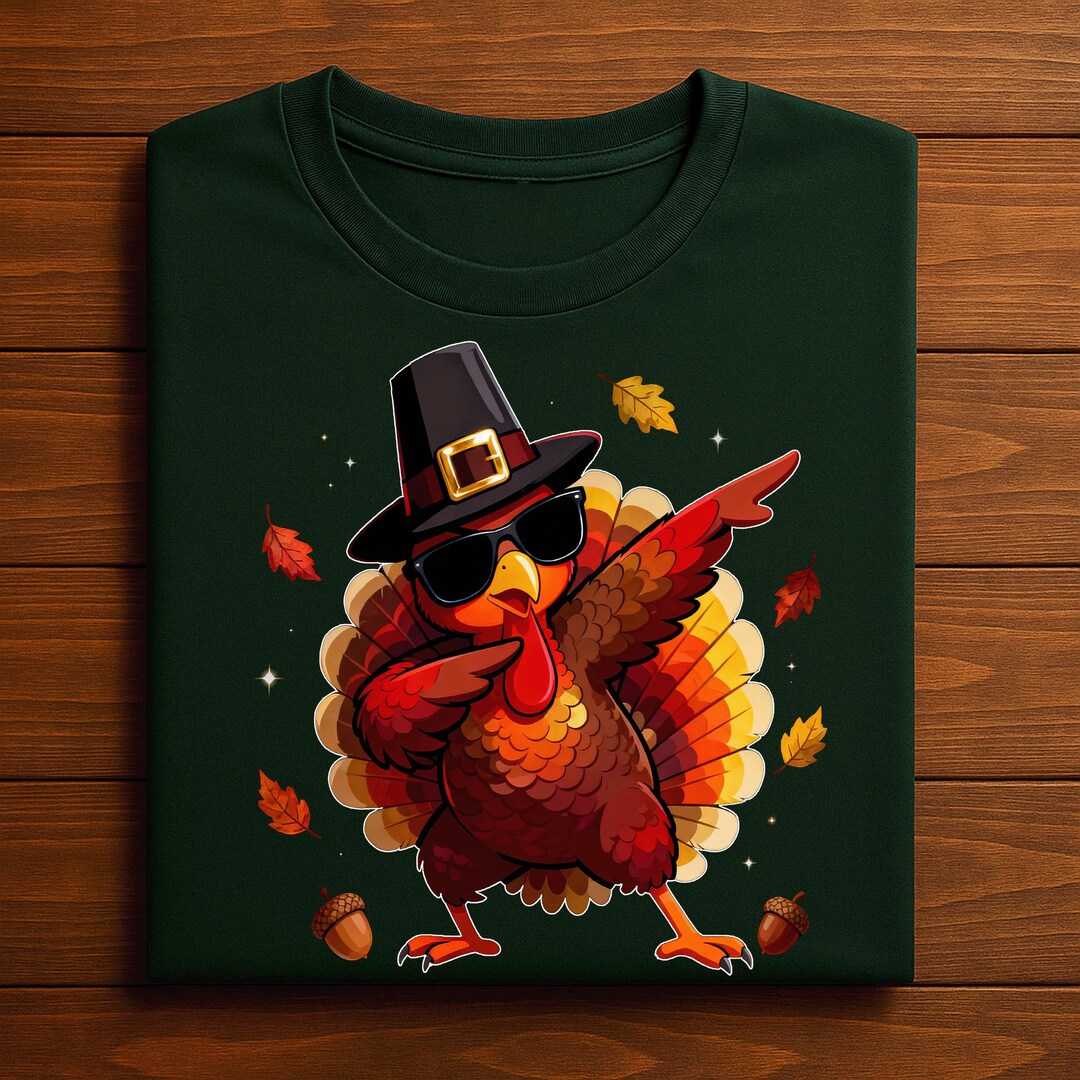 Cool Dab Turkey Thanksgiving Autumn Party Look, Dabbing Turkey Shirt ...