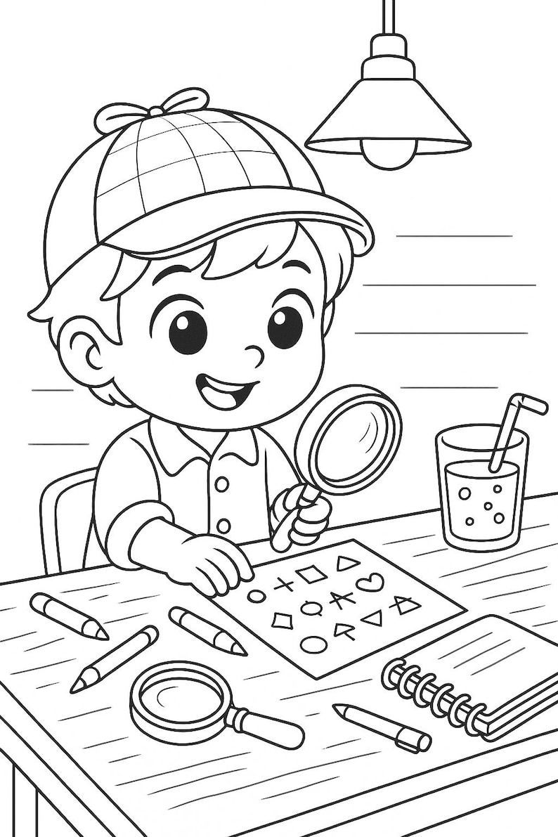 5 Detective Coloring Pages for Kids – Little Sleuths & Secrets | Chibi ...