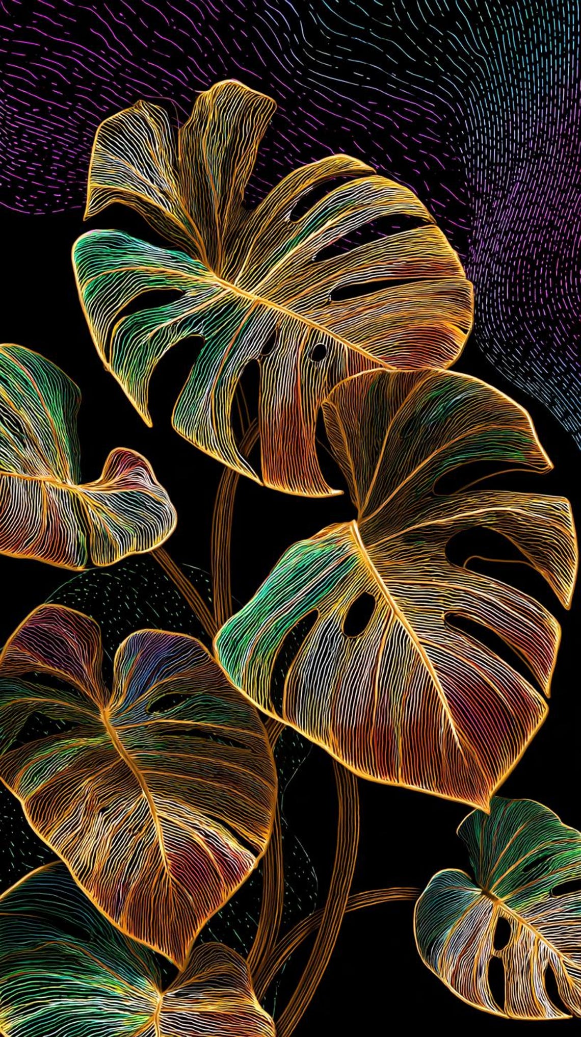 Emerald Gold Monstera Tropical Leaves – 4 Piece Botanical PNG ...