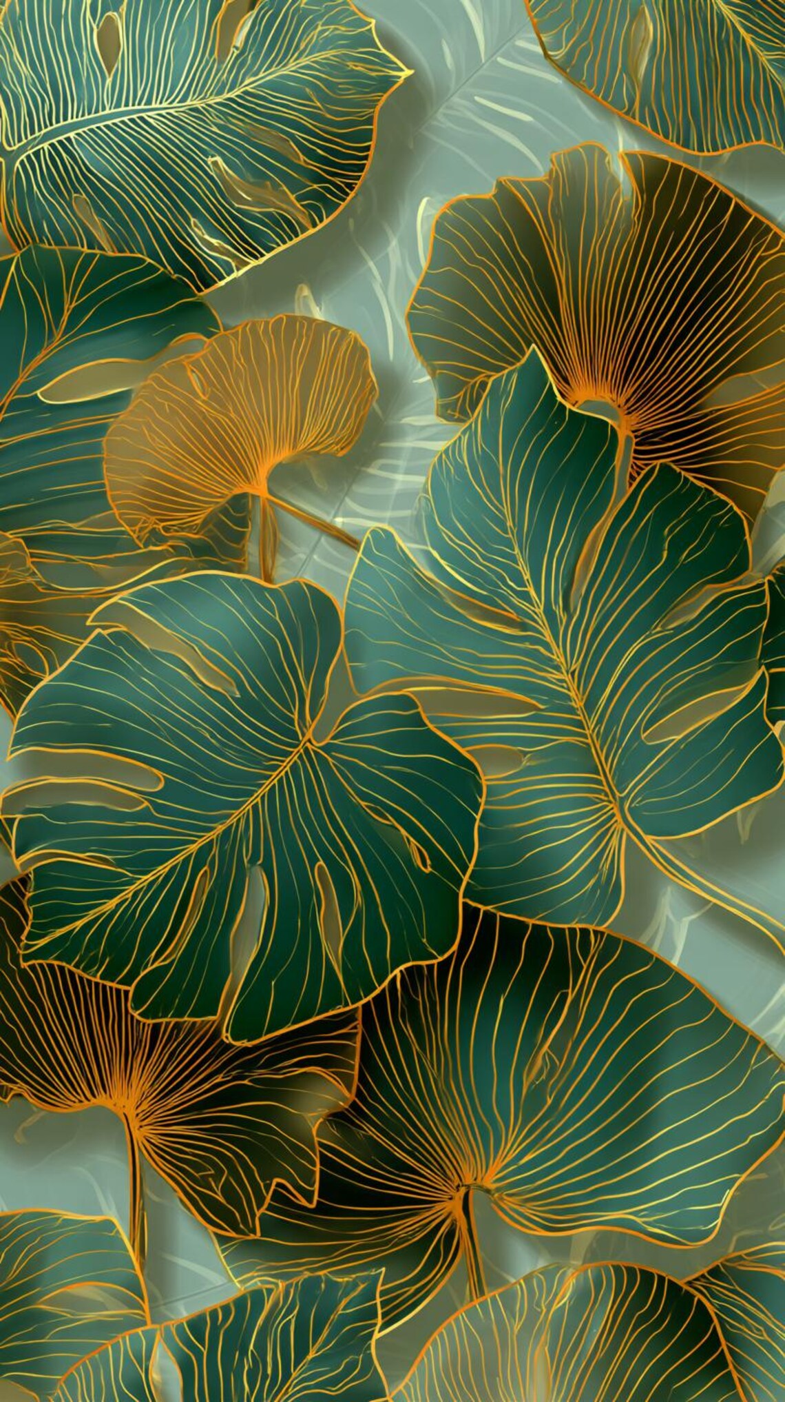 Emerald Gold Monstera Tropical Leaves – 4 Piece Botanical PNG ...