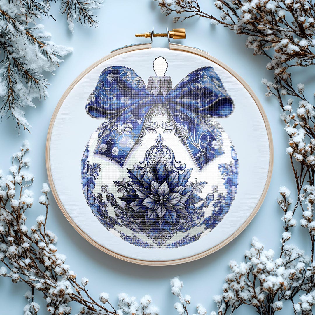 Delft Blue Ornament Digital Cross Stitch Pattern PDF, Instant Download ...