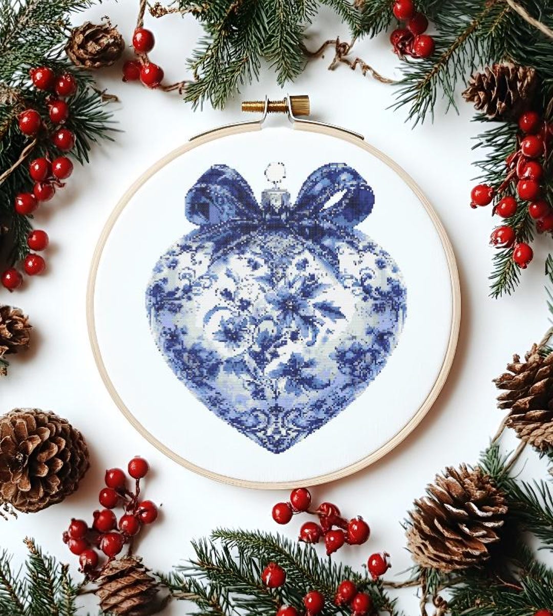 Delft Blue Ornament Digital Cross Stitch Pattern PDF, Instant Download ...